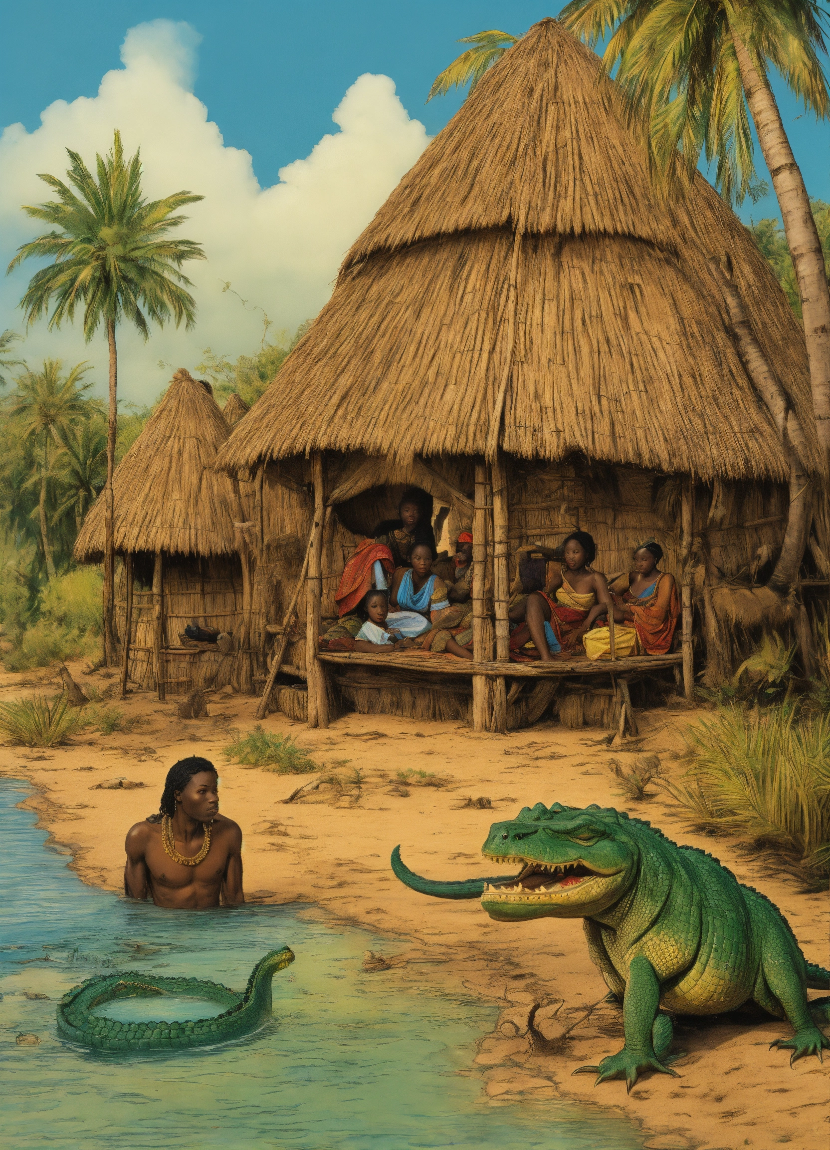 Lexica - Africa,styles comic book,baroque,leonard da vinci, caravagio ...