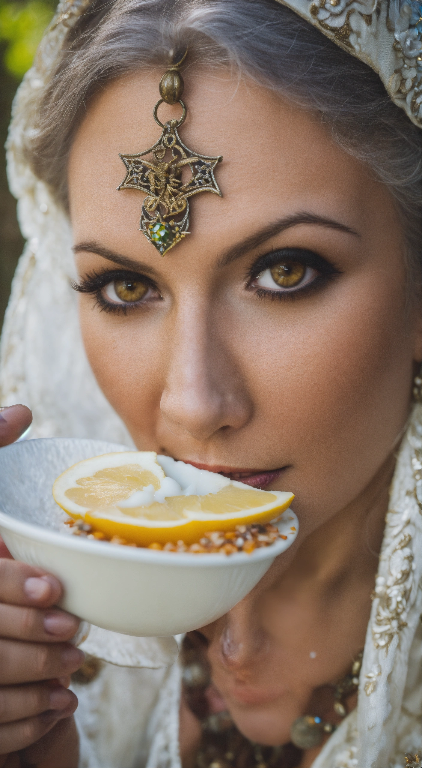 Lexica - Hypnotiziing Middle aged Romanian Witch Goddess casting a spell