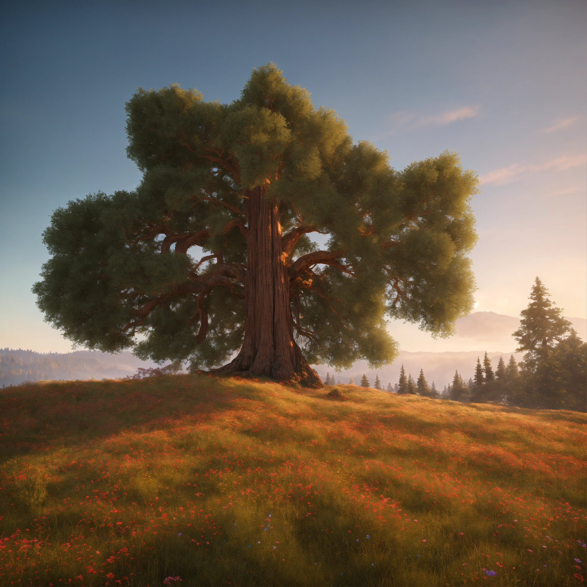 Lexica - Colossal individual redwood tree of essence, elongated robust ...