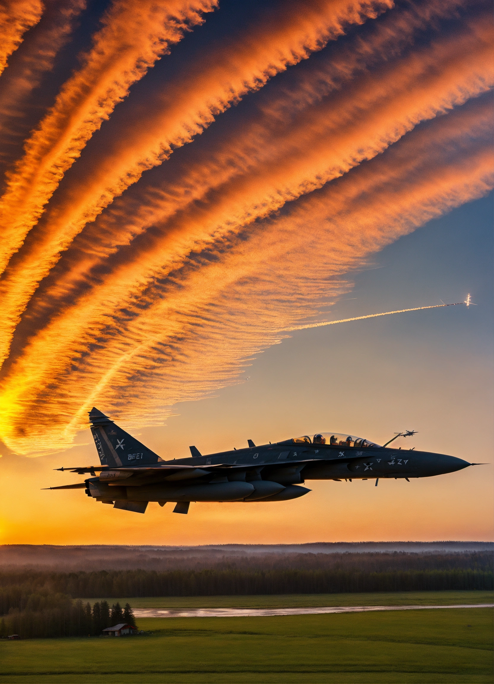 Lexica - Black bell X2 fighter jet returning from bombing an enemy camp ...