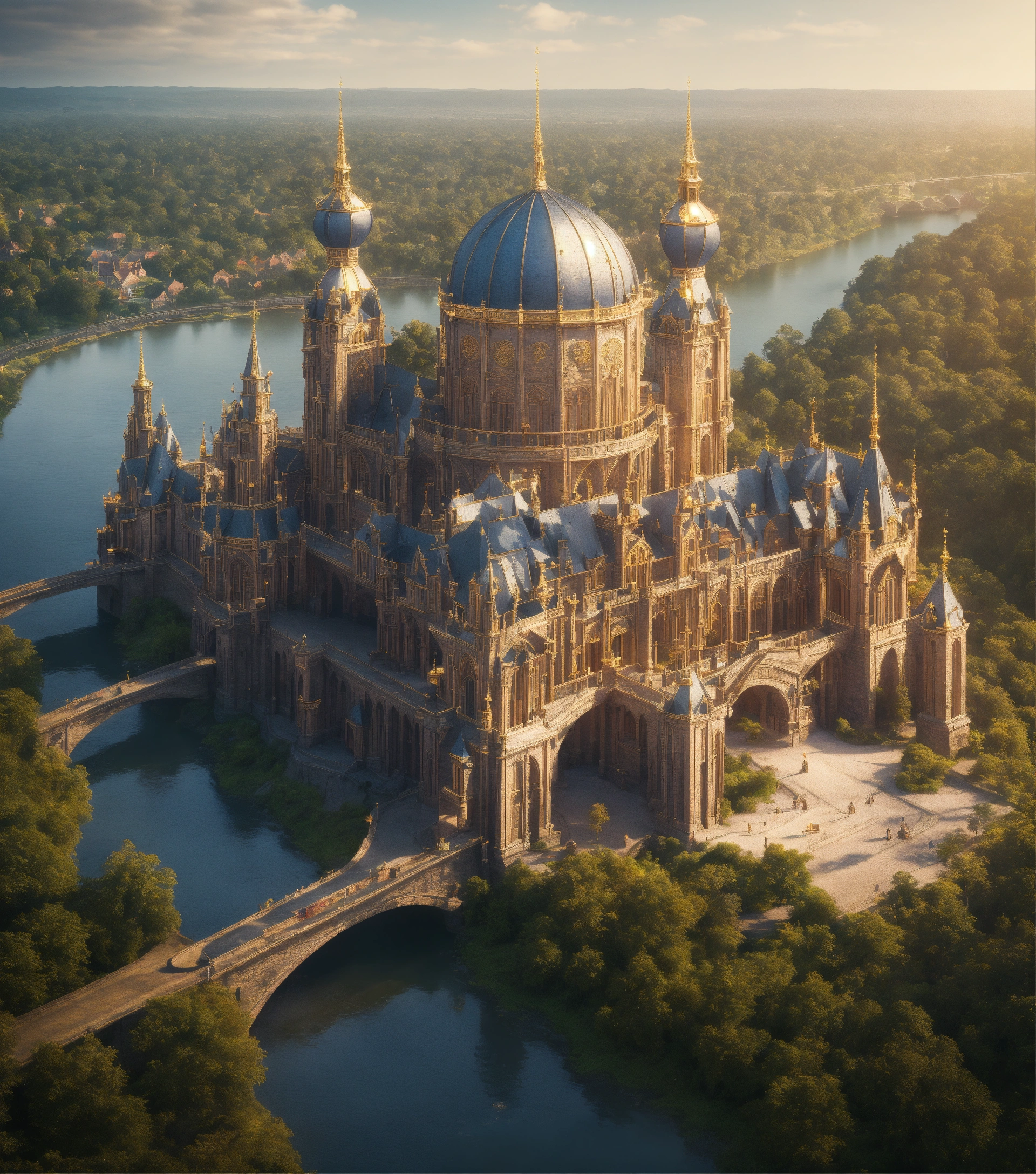 Lexica - Fantasy city with a colossal academy on a bridge in gothic ...