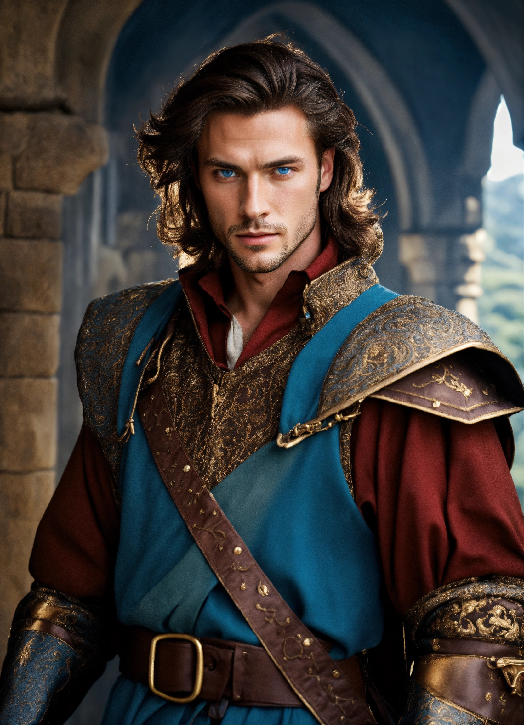 Lexica - Very handsome man, blue eyes, brown hair, courageous, count ...