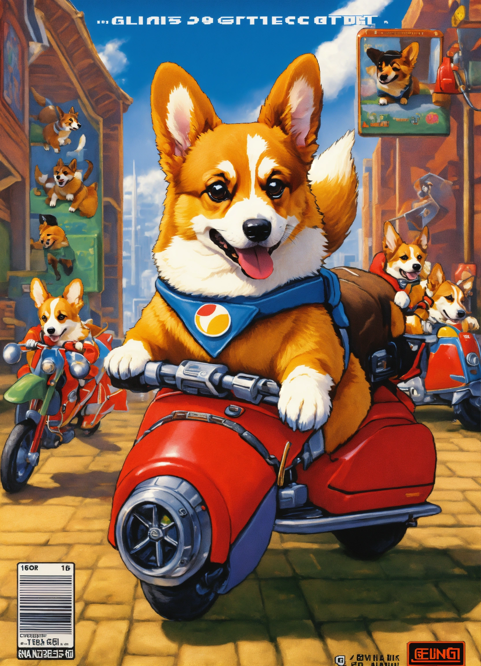 Lexica - 16bit corgi sega genesis cover