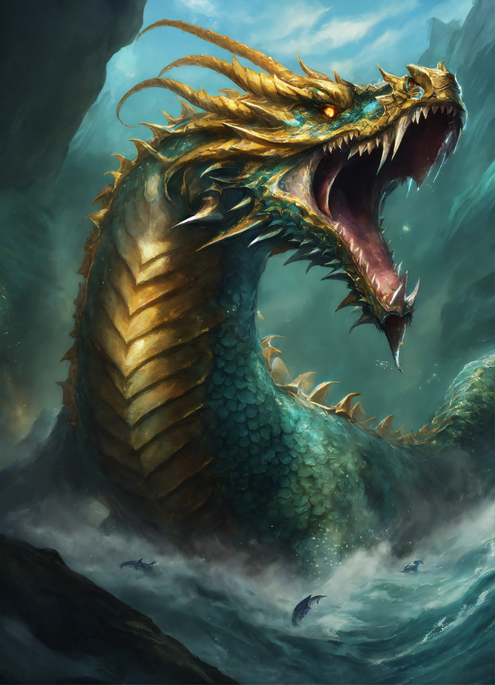Lexica - Great wyrm of the sea concept art