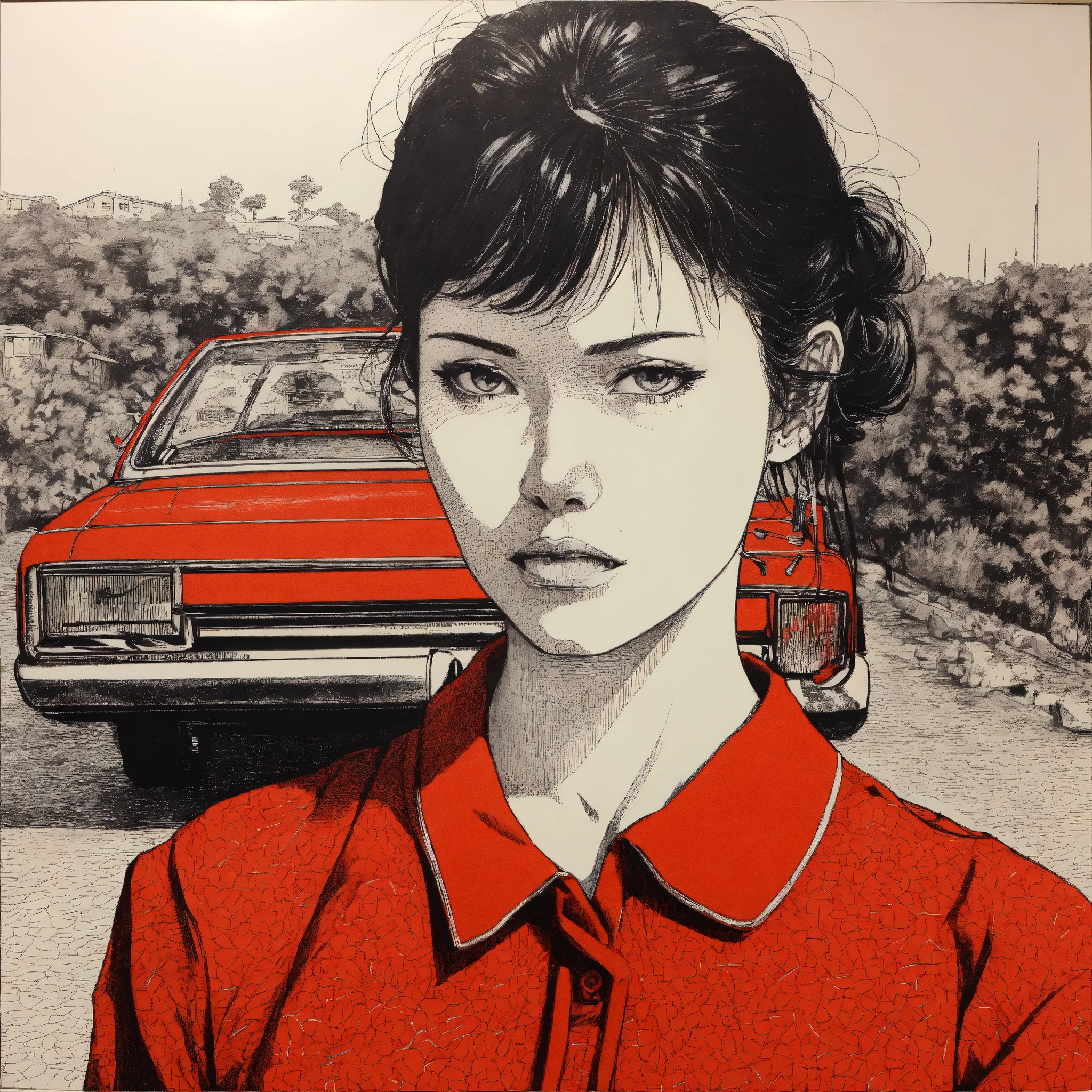 Lexica - Portrait of a yandere woman by Apollonia Saintclair, pen and ...