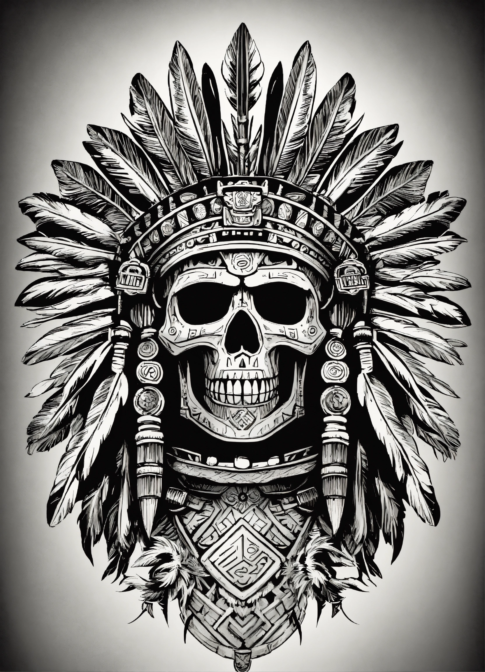 Lexica - A aztec warrior skull emblem, beer bottle label logo ...