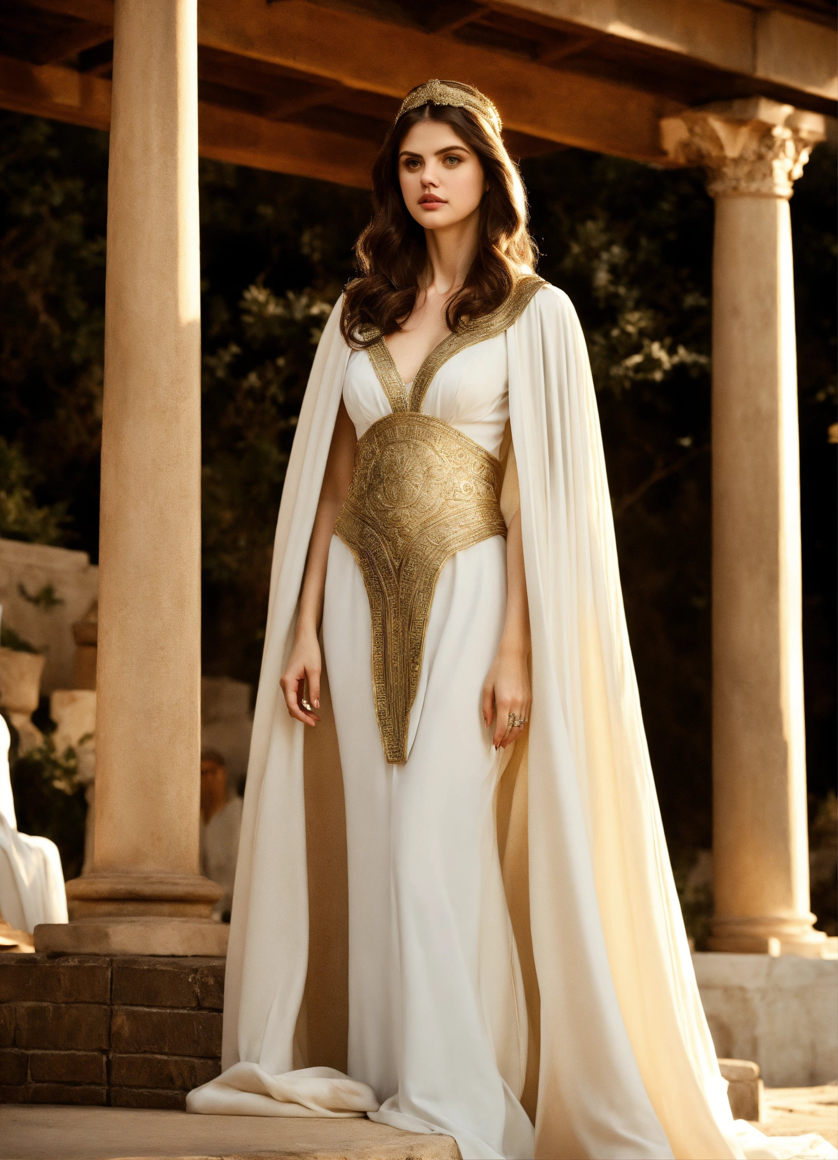 Lexica - Alexandra Daddario as greek goddess with white cape