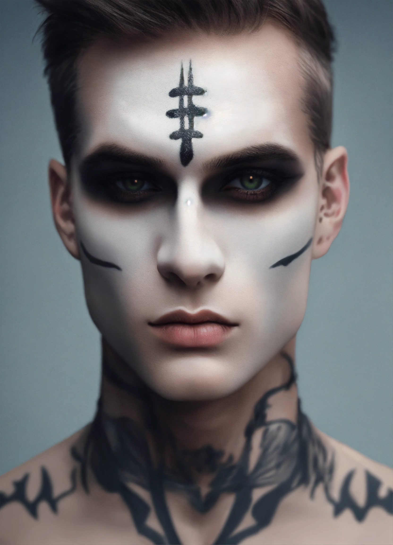 Lexica - Minimal White demonic makeup face male
