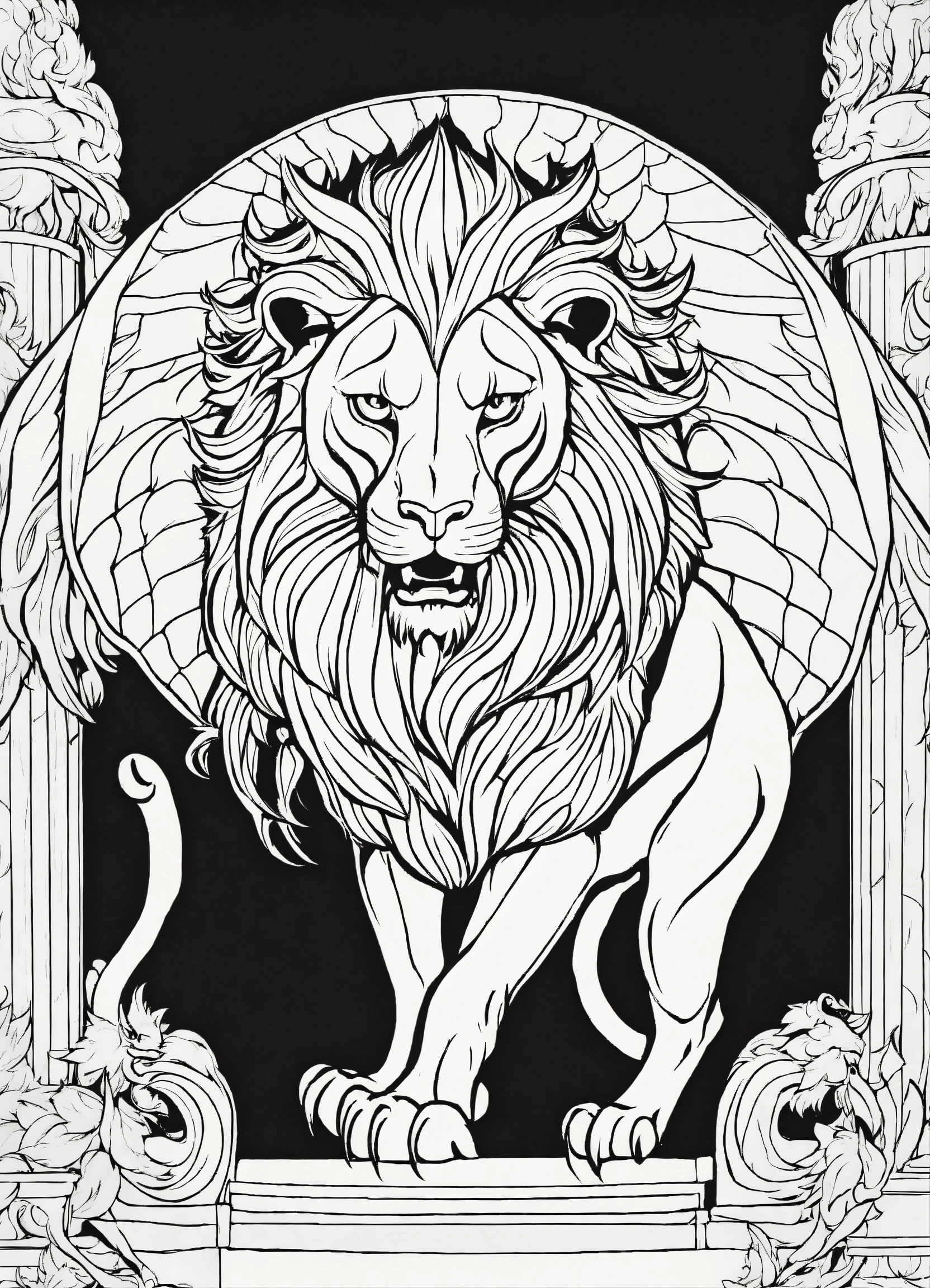 Lexica - Extremely simple image. Whispering Manticore. black and white ...