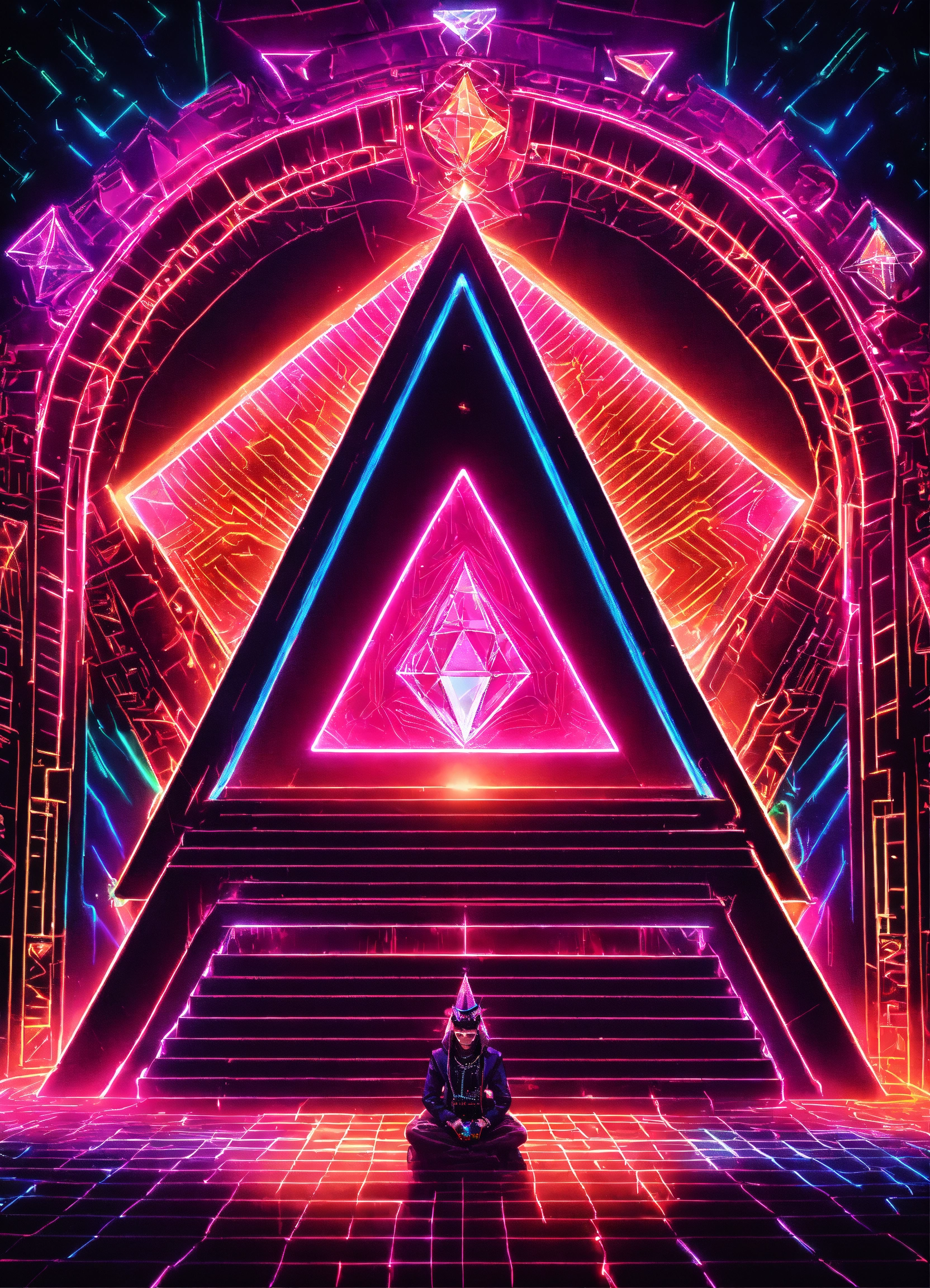 Lexica - Cyber Pagan of diamond and shimmer black neon light Trance ...