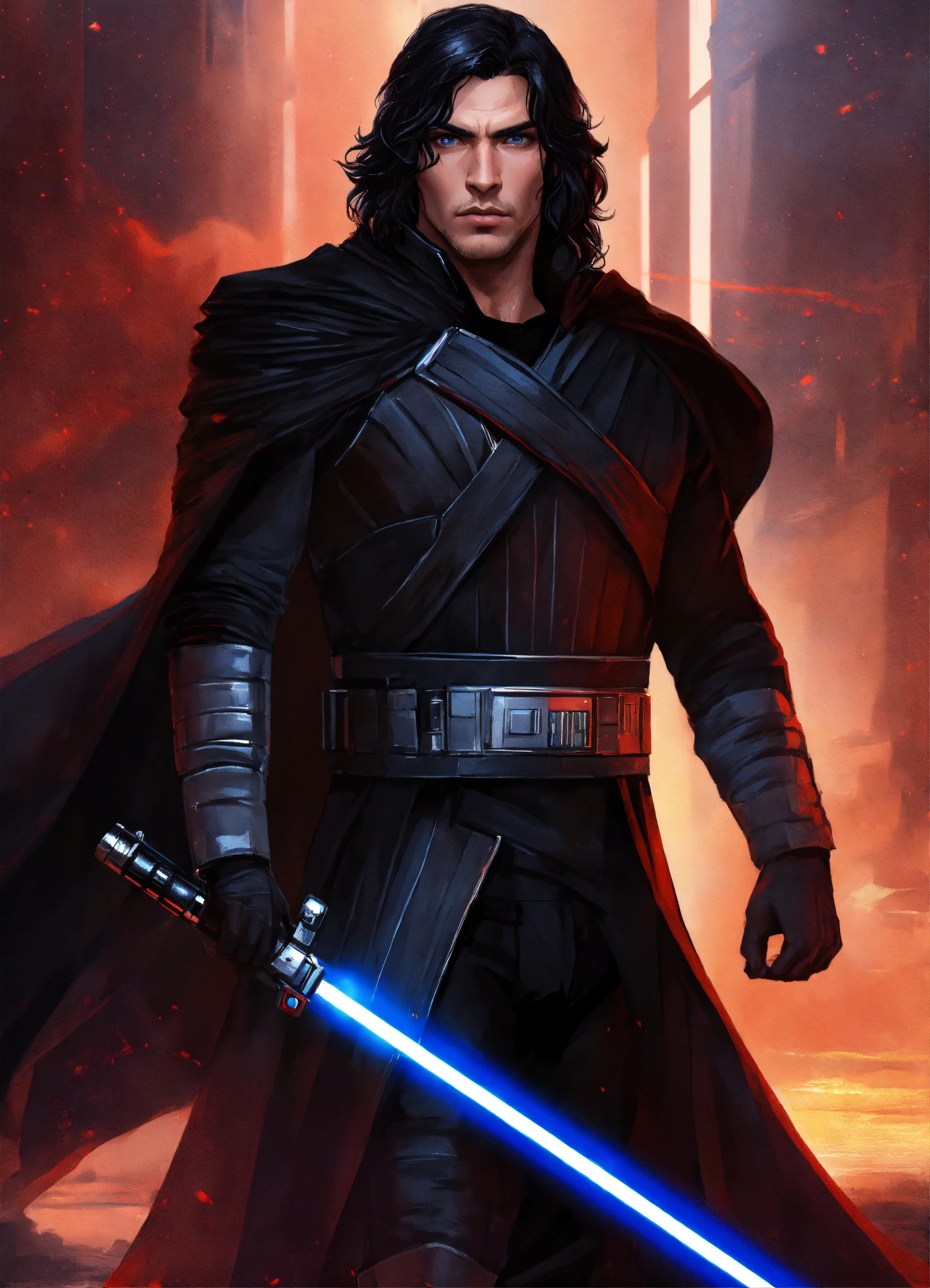 Lexica - Concept art of a handsome man, manly, muscular, sexy, blue ...