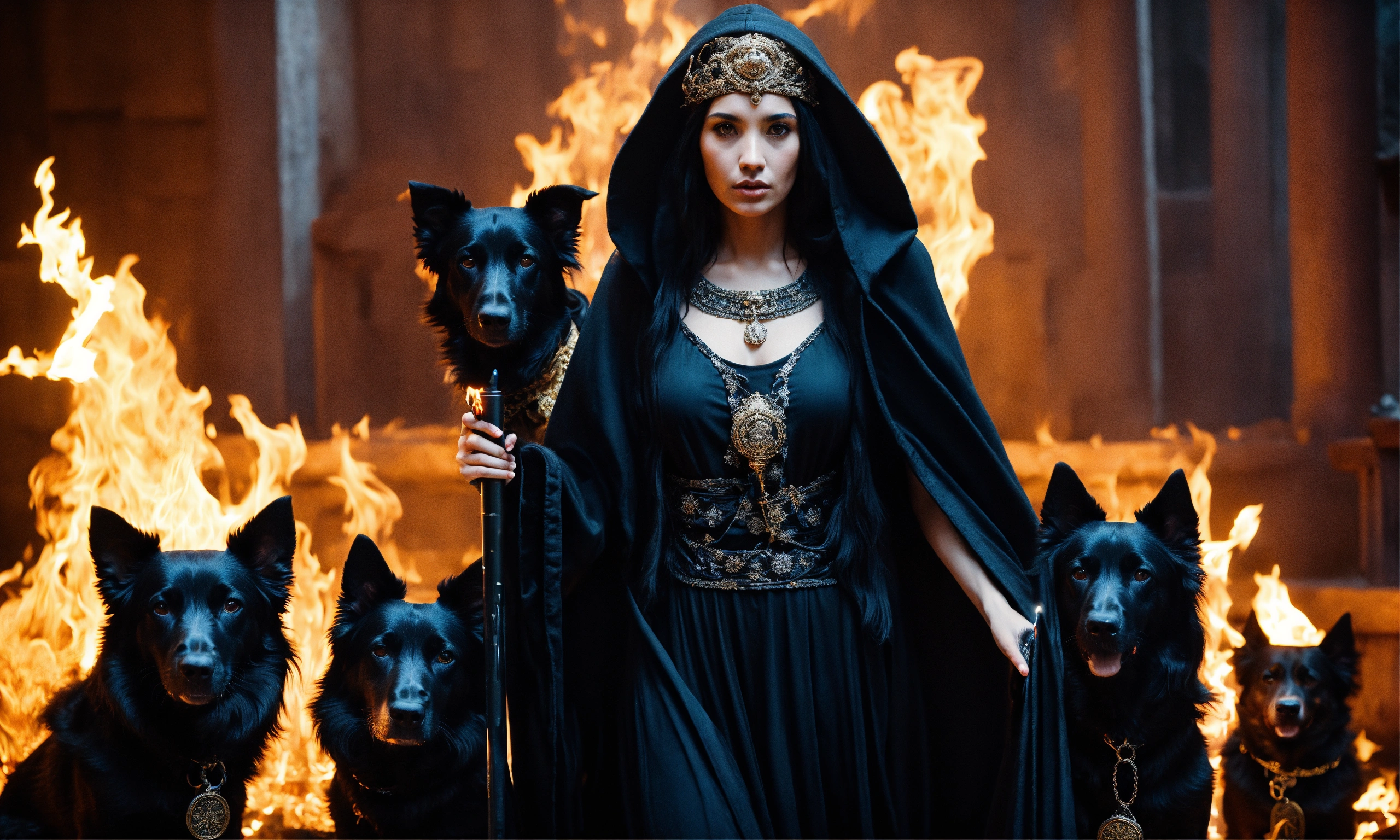 Lexica - Greek mythology, goddess Hecate in the underworld, black hair ...