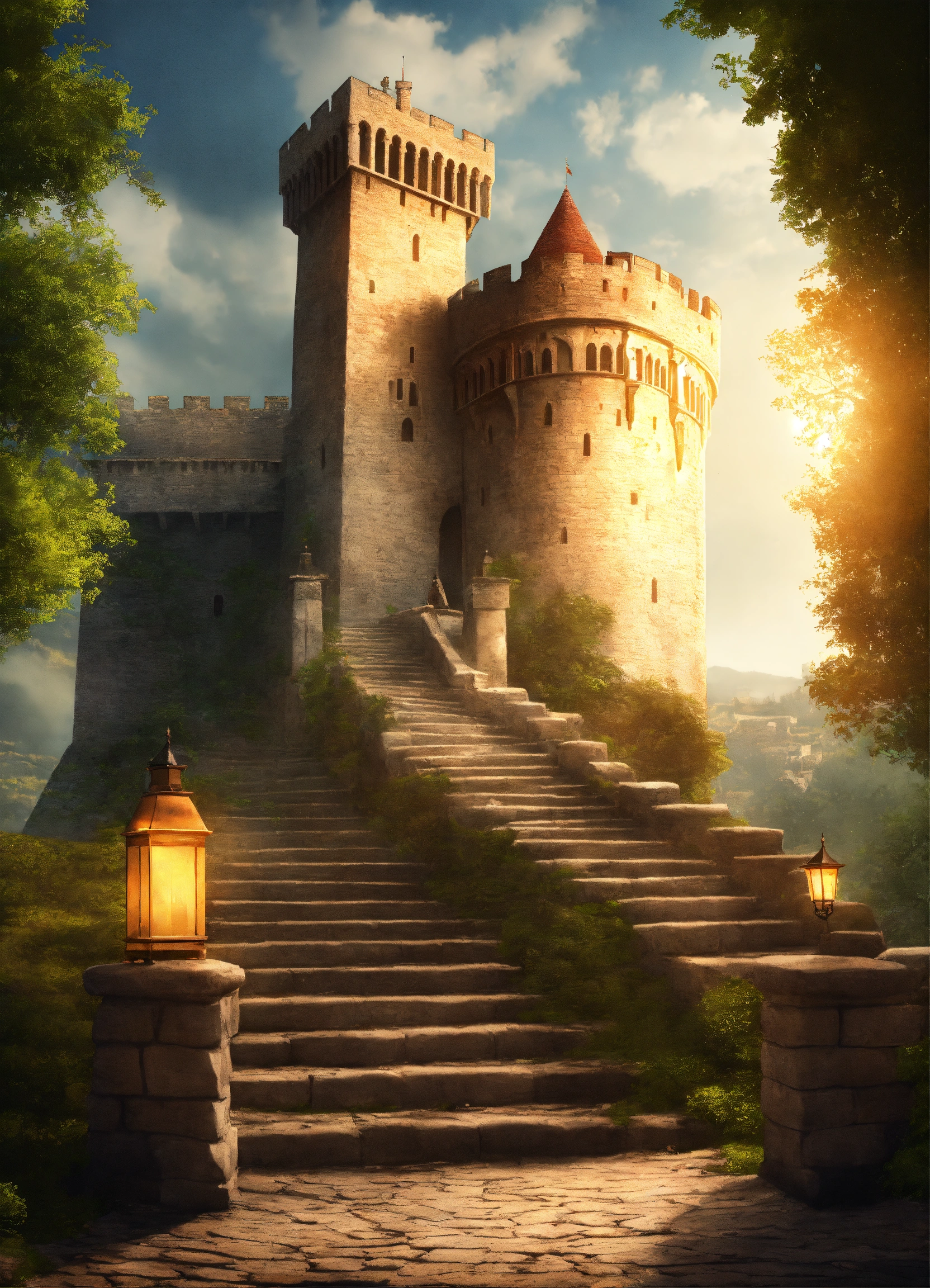 Lexica - Create a book cover design Medieval background outside castle ...