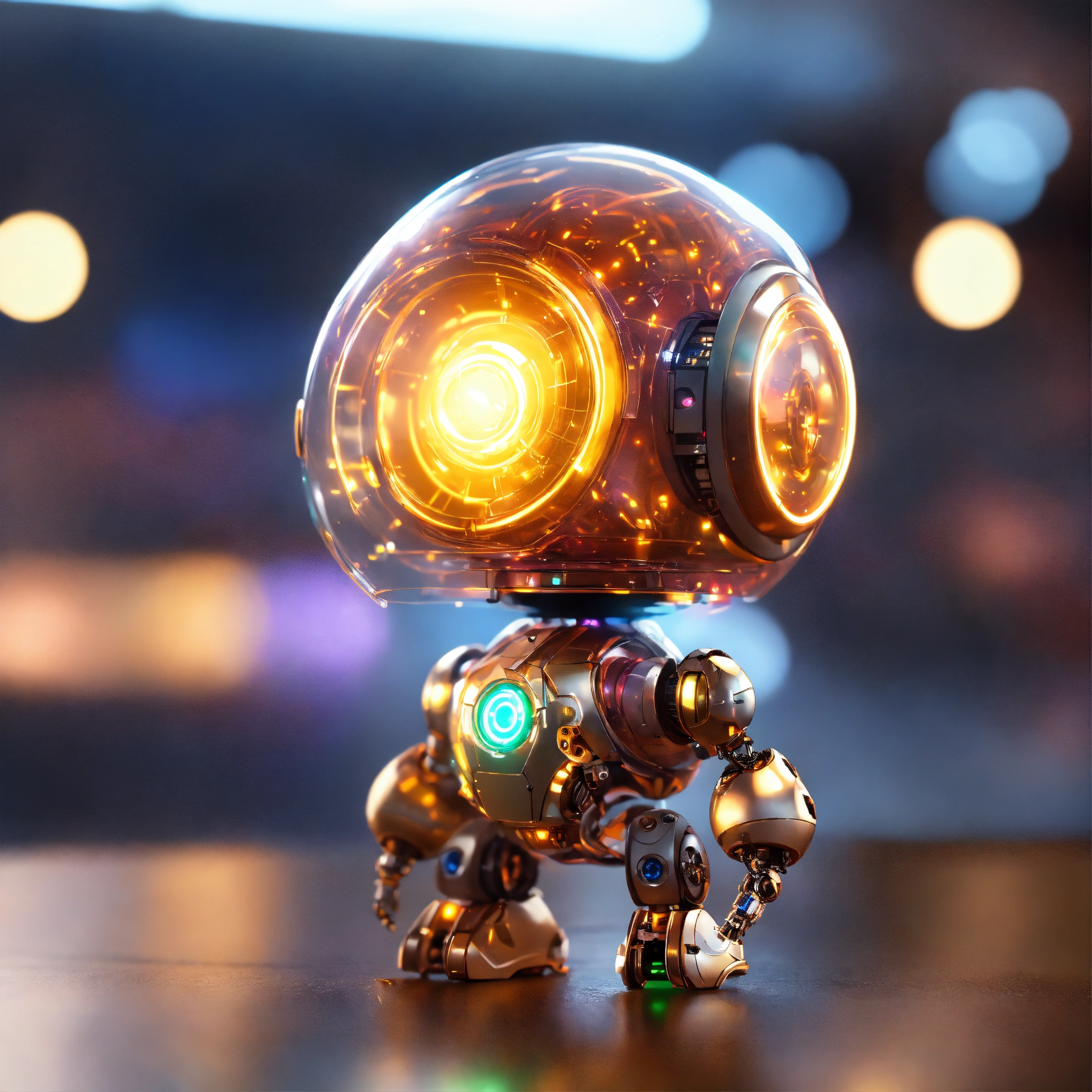Lexica - Adorable, a (tiny cute translucent polycarbonate robot) with ...