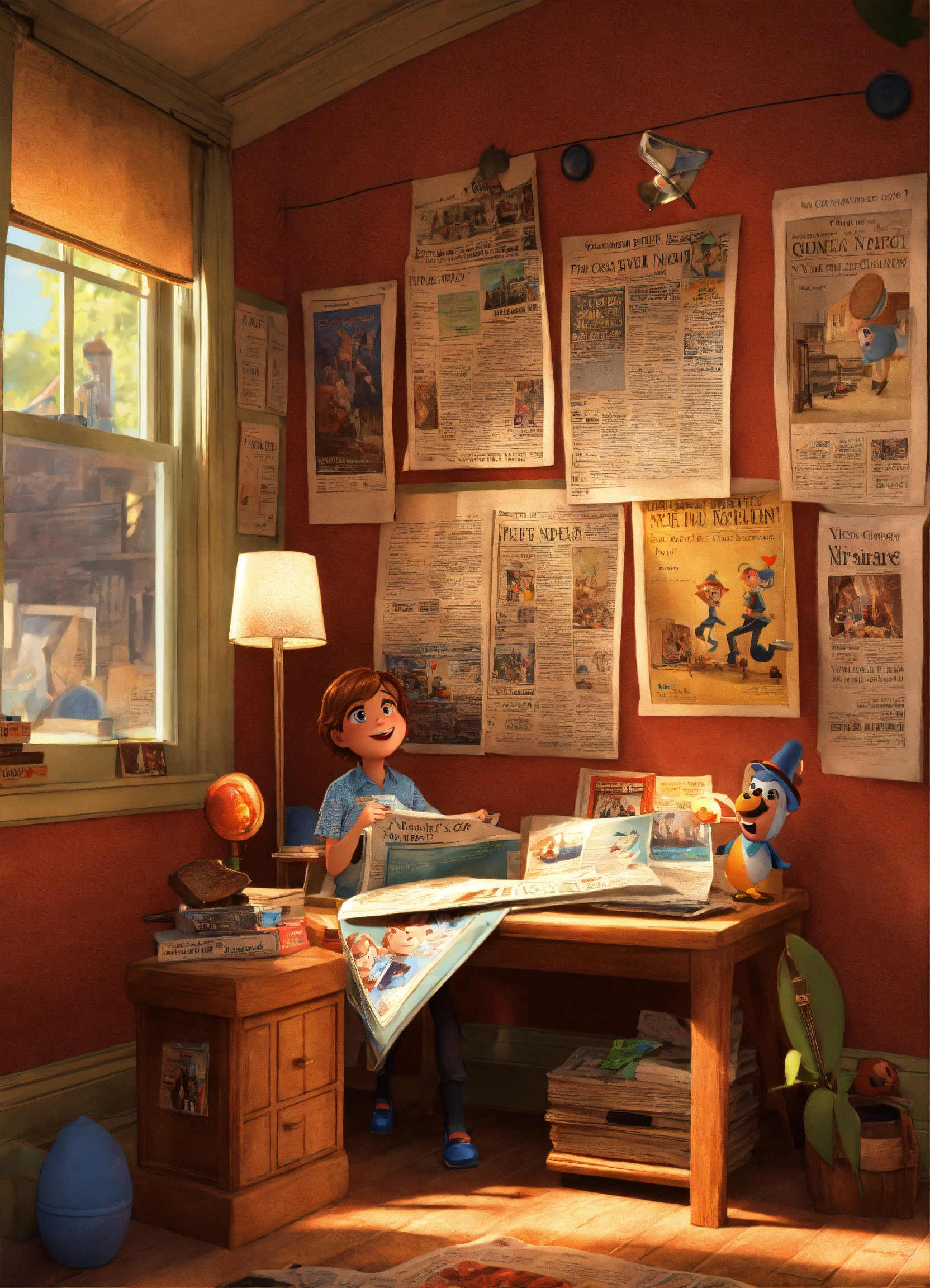Lexica - Pixar vignette newspaper
