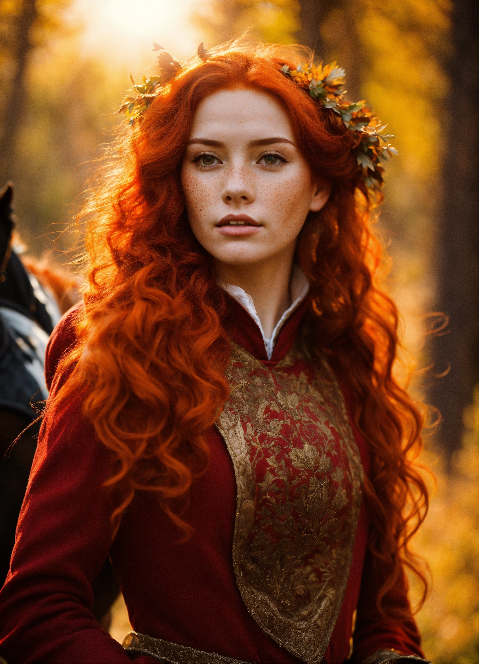 Lexica - Bright, ultra red-haired, with freckles. The sun, the autumn ...