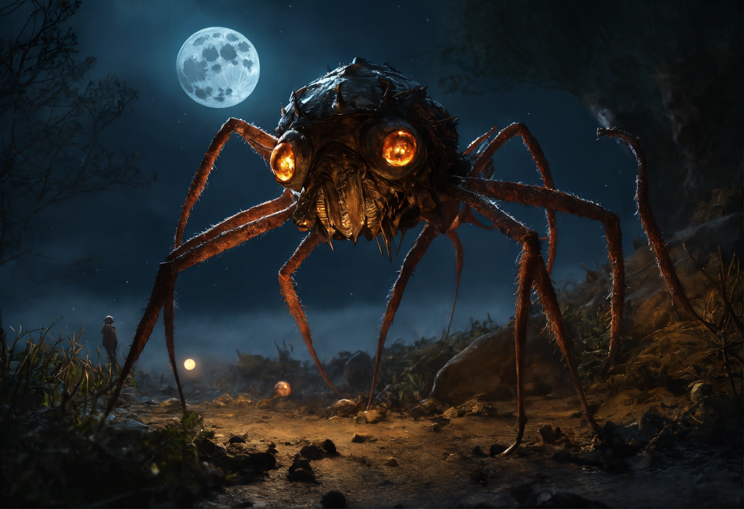 Lexica - Under a full moon, terrifying creatures of various sizes ...