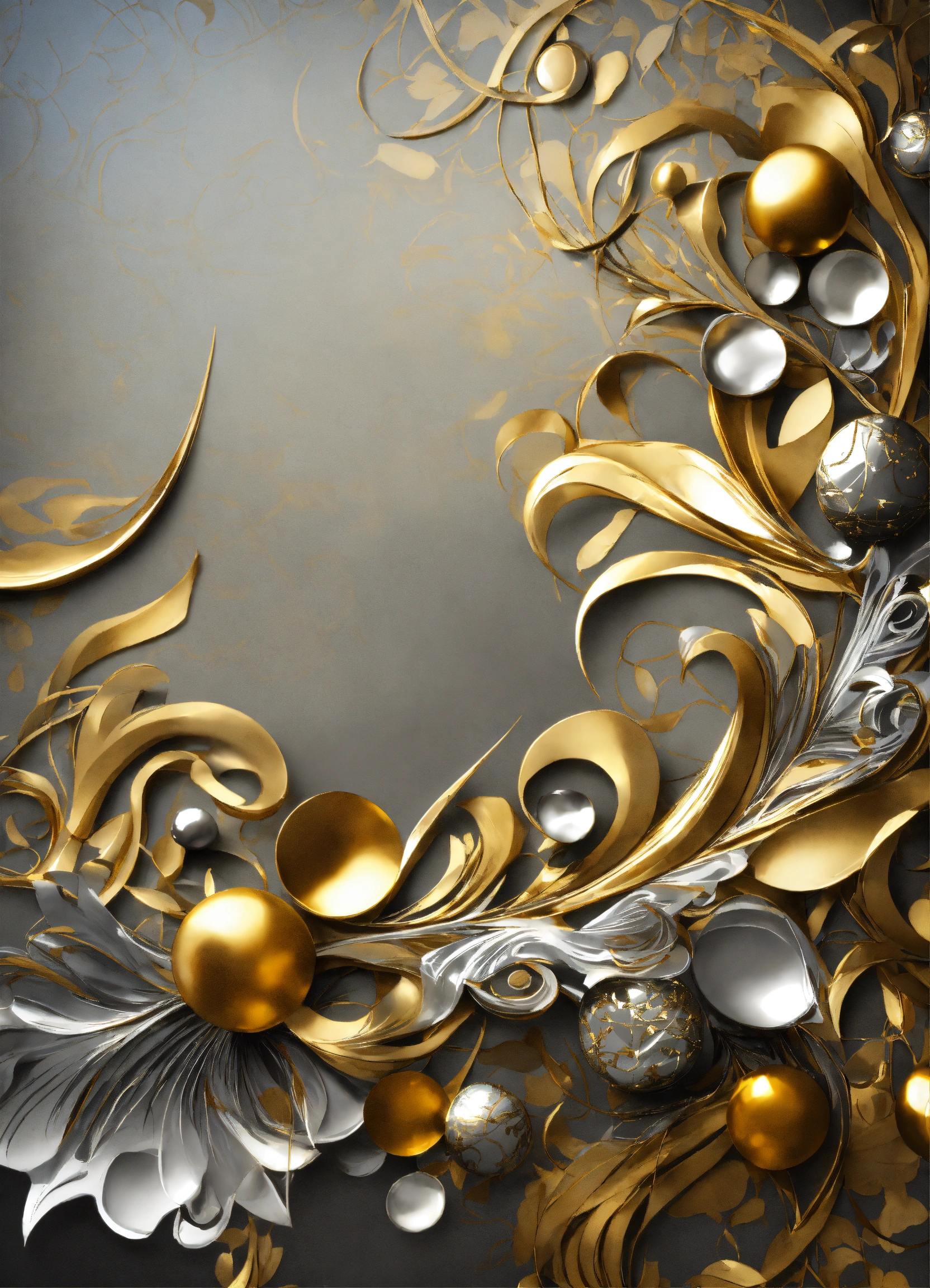 Lexica - Artistic background, with silver and gold