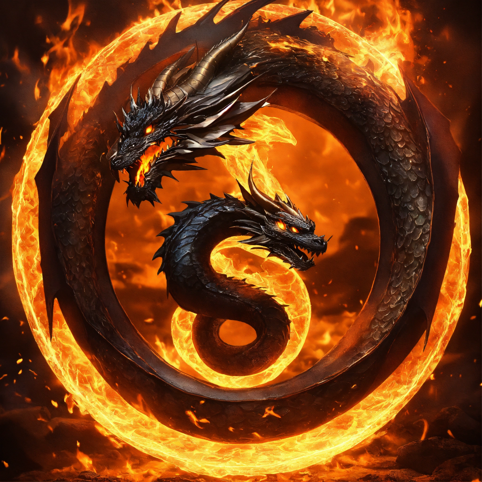 Lexica - A beautifully intense dragon with orange (FF5500) features ...