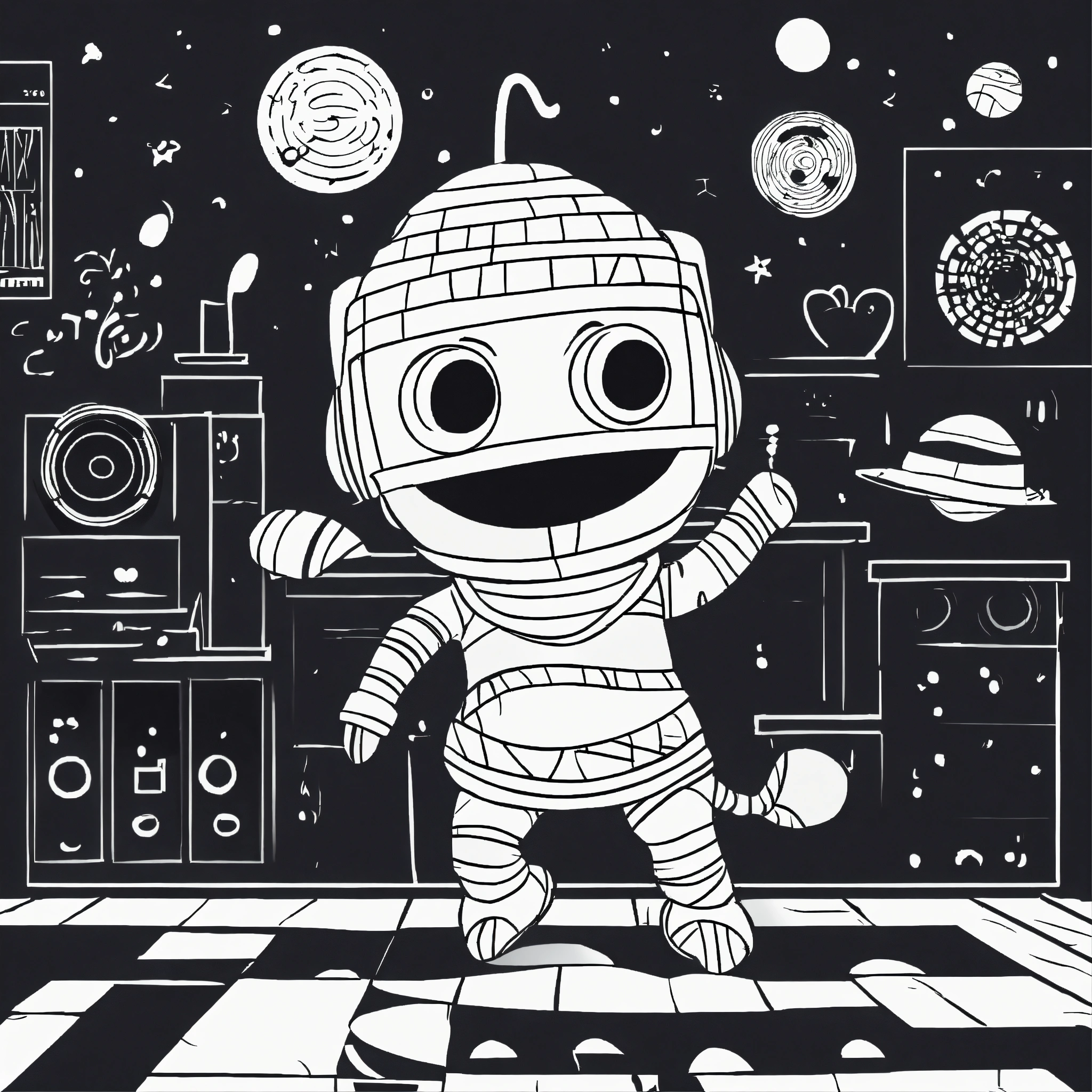 Lexica - Cute Happy Mummy A mummy dancing at a disco. for a toddler's ...