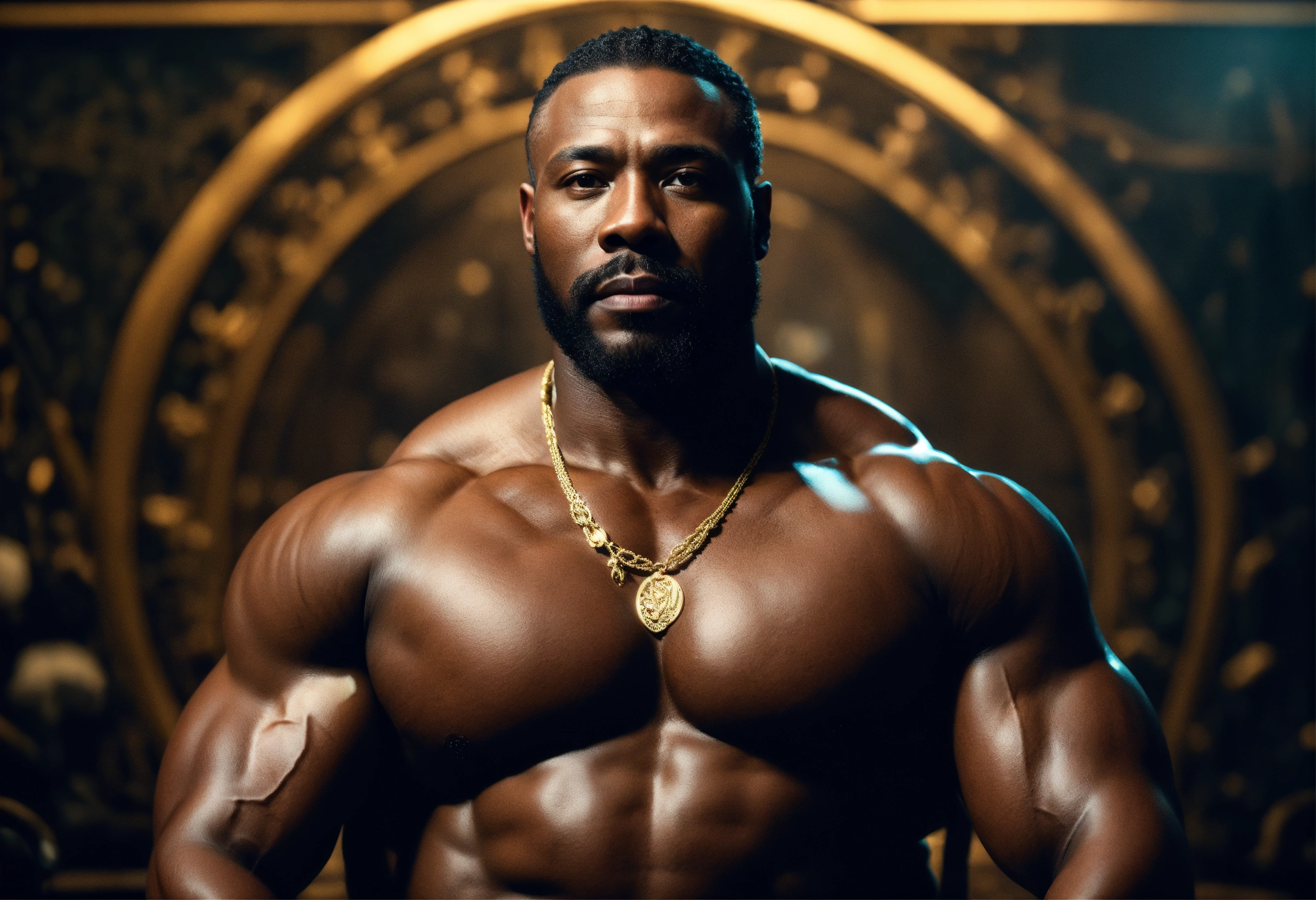 Lexica - Portrait of a stunningly beautiful middle age black king in ...