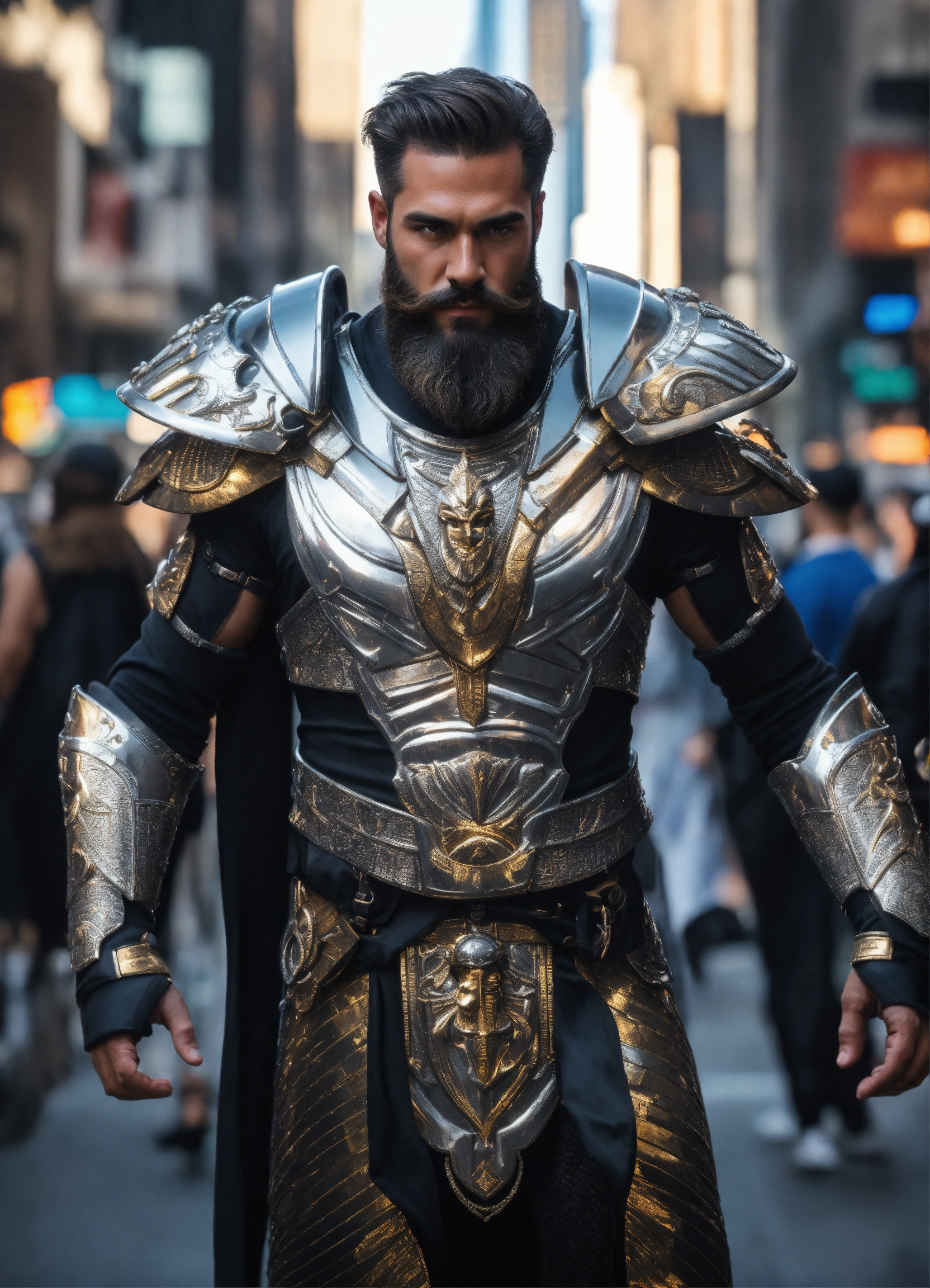 Lexica - Well groomed bearded man, a strong handsome white god wizard ...