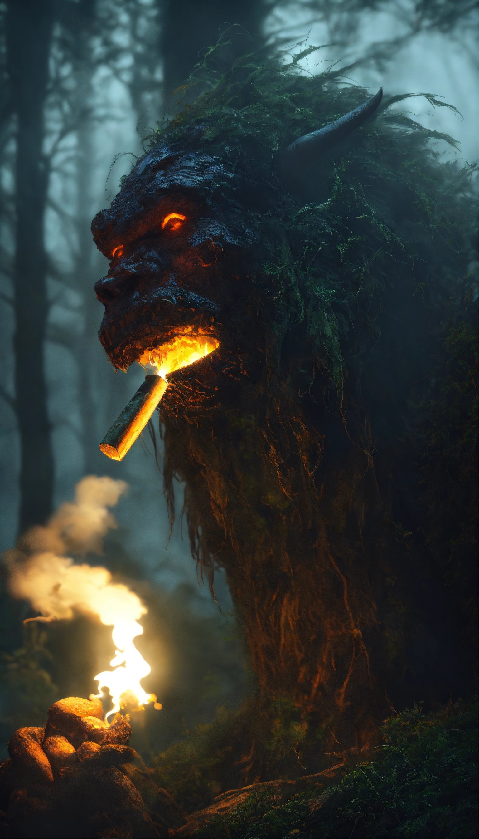 Lexica - Kapre philippines scary hairy humanoid monster smoking a ...