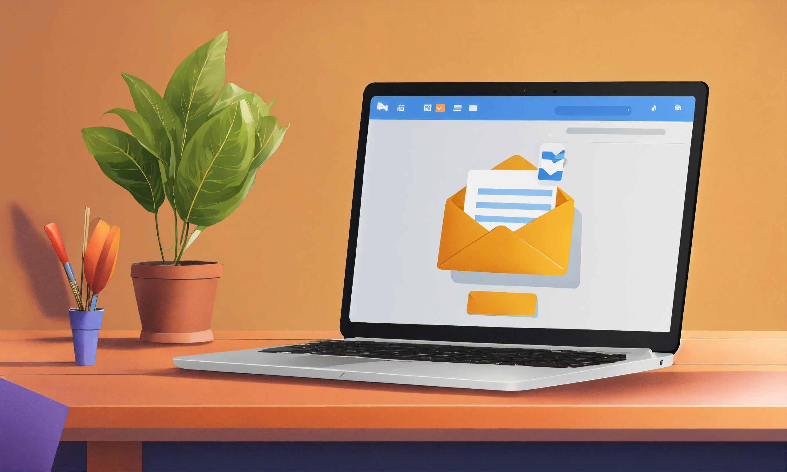 Lexica - Email address on laptop illustration