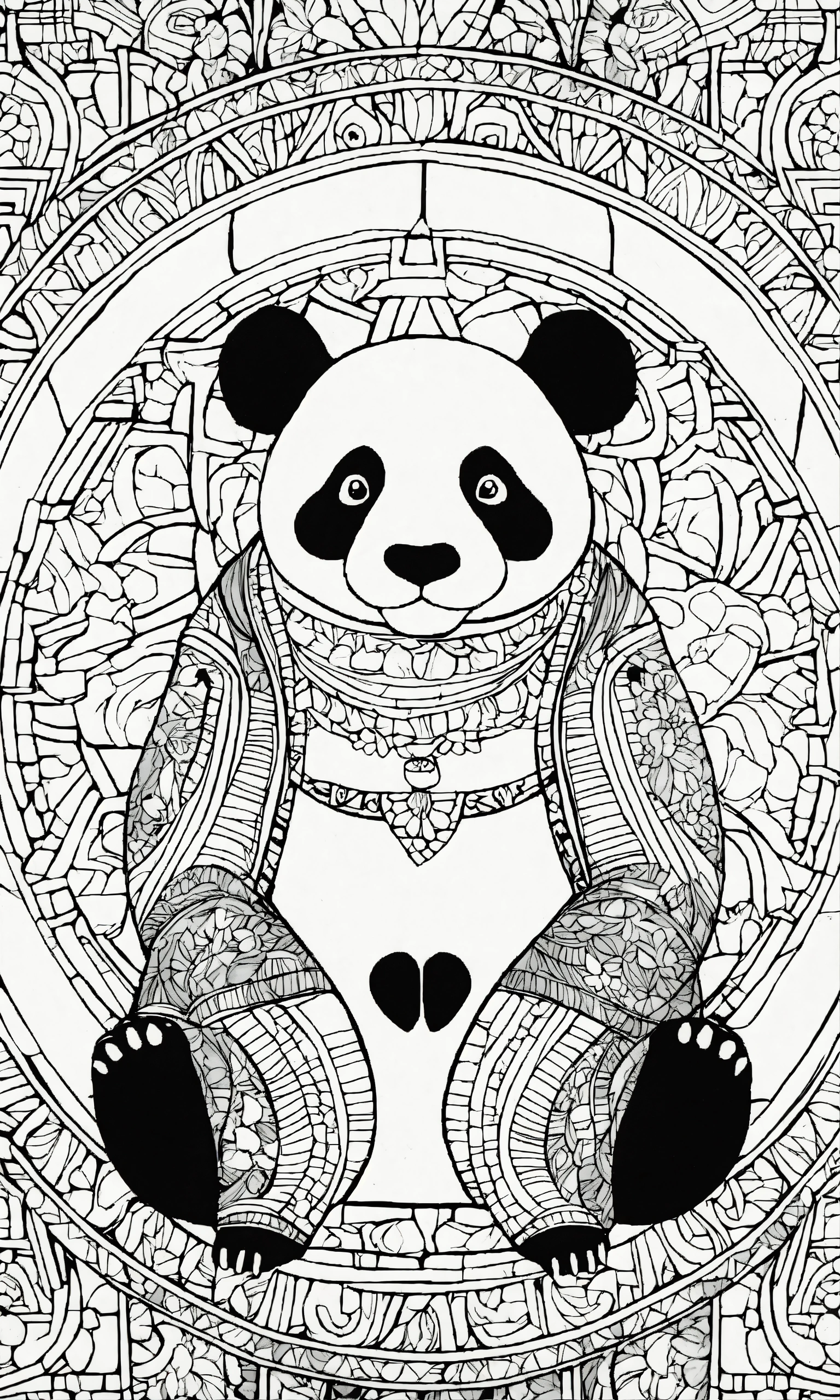Lexica - Simplecoloring page panda mandala art