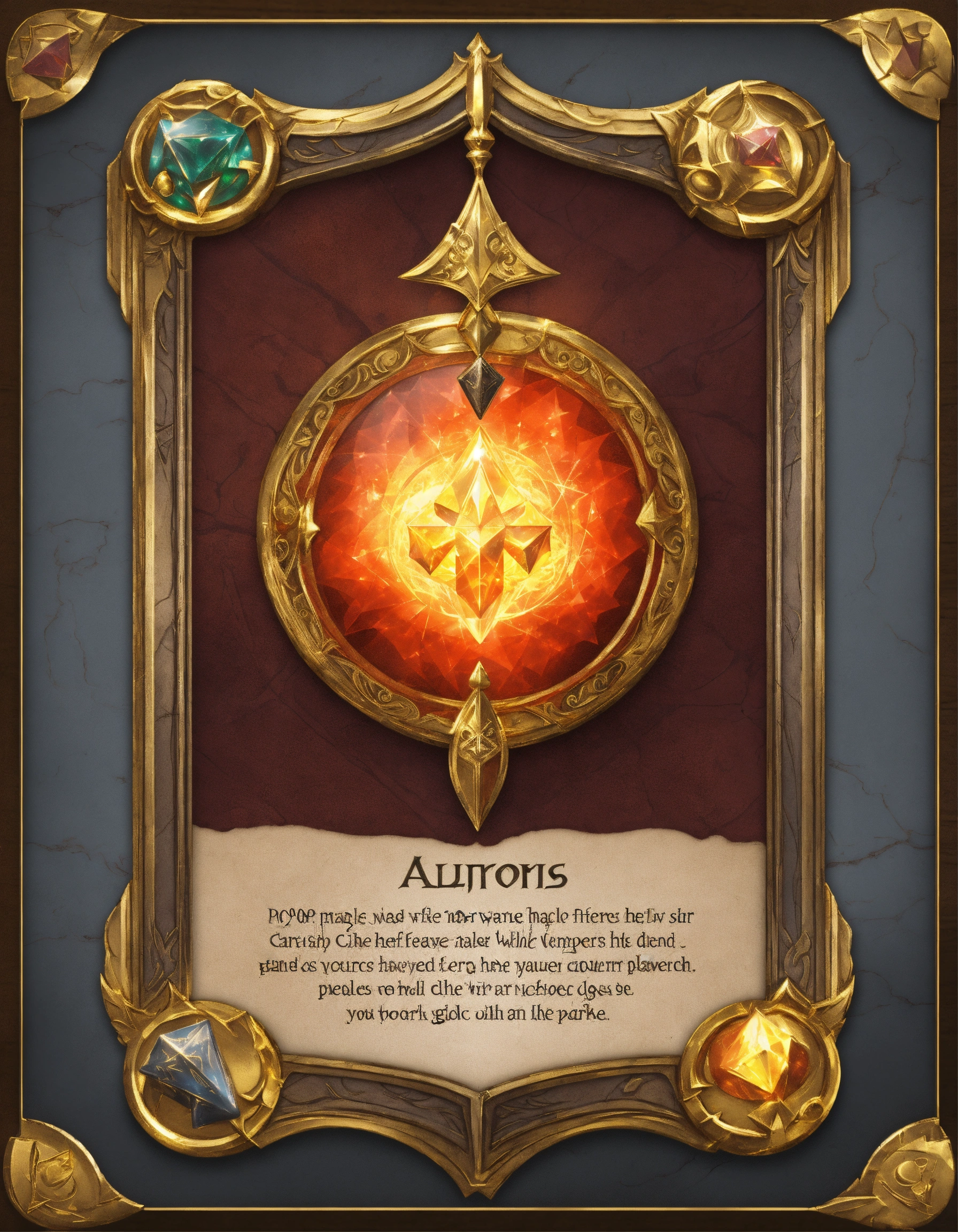 Lexica - RPG card template, fantasy, magic, heroic, gold, jewels, magic ...