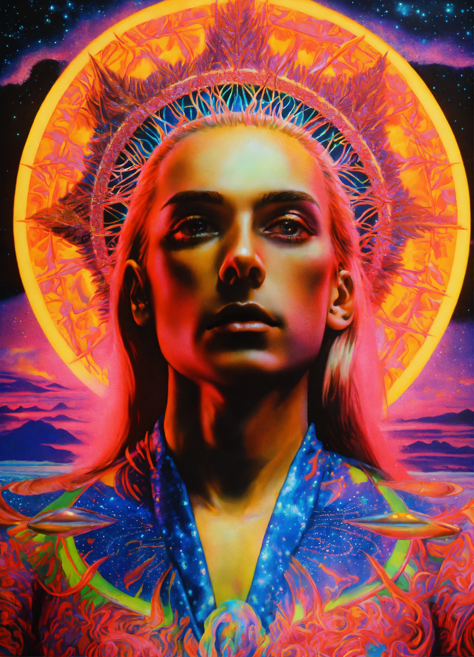 Lexica - Photorealistic portrait Gothic Fashion, of cosmic Alex Grey ...