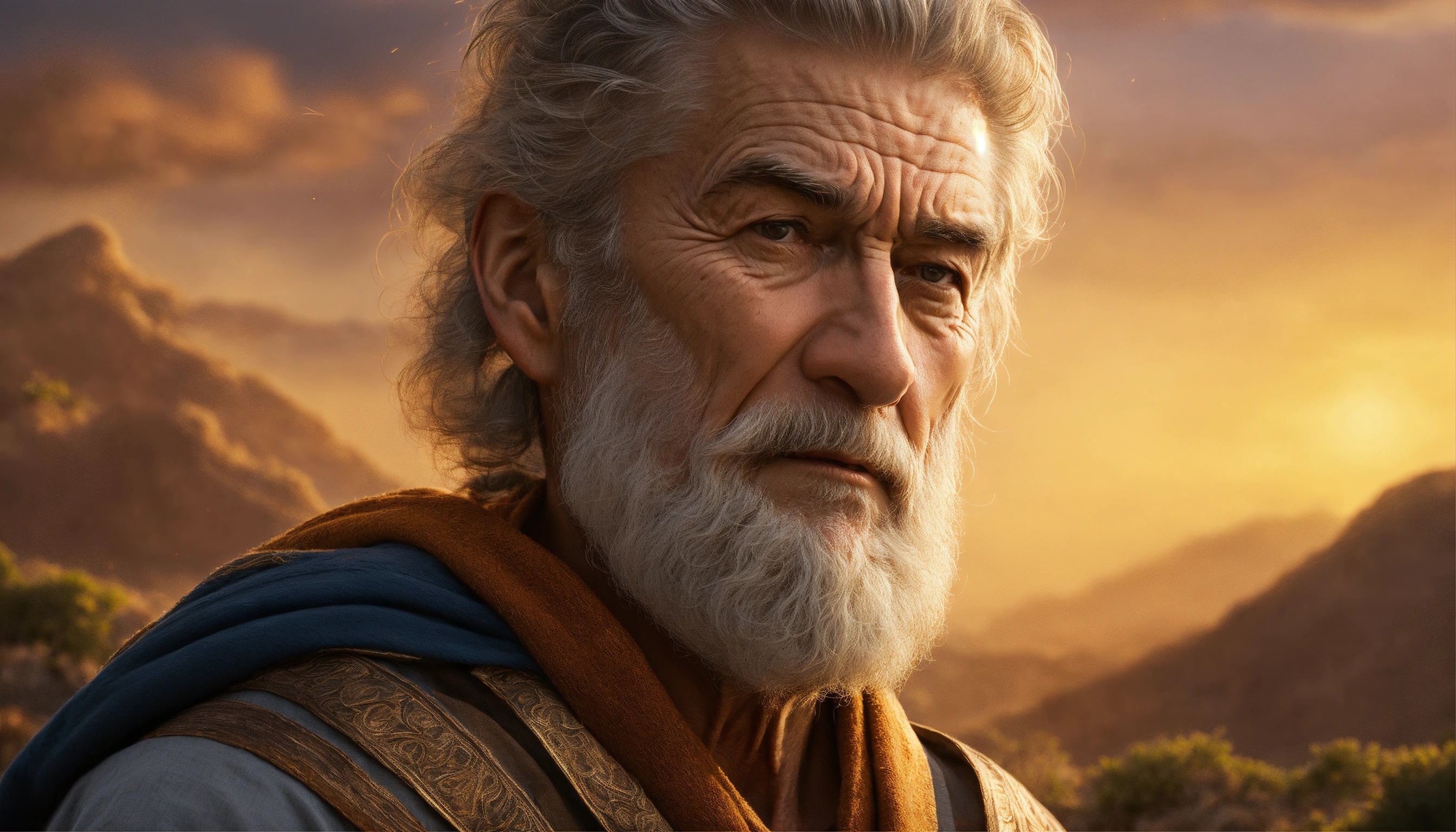 Lexica - Stoic old man, image of the face, serene expression, well done ...