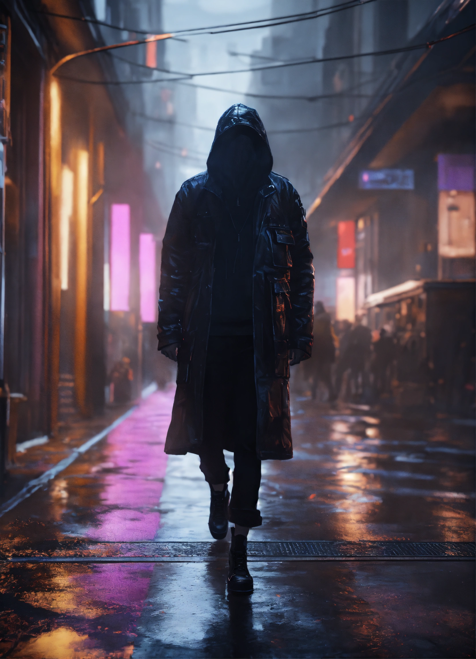 Lexica - Dark aesthetic, a translucent walking down the street ...