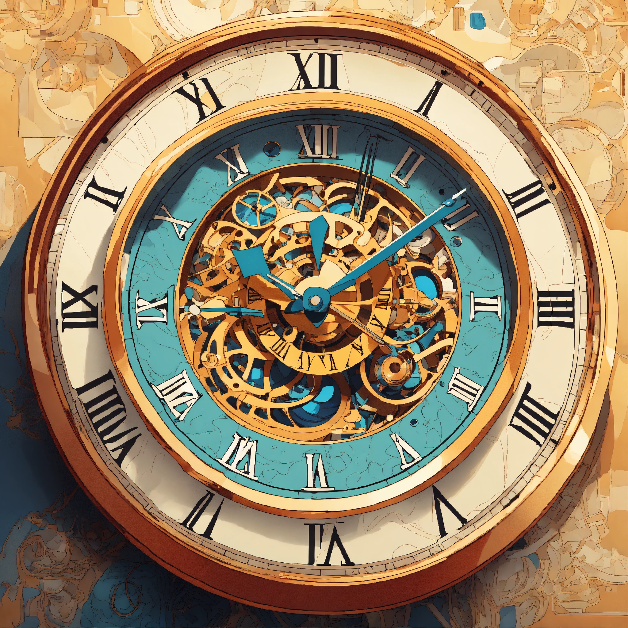 Lexica - A detailed illustration one clock ,graphic design ,logio ...