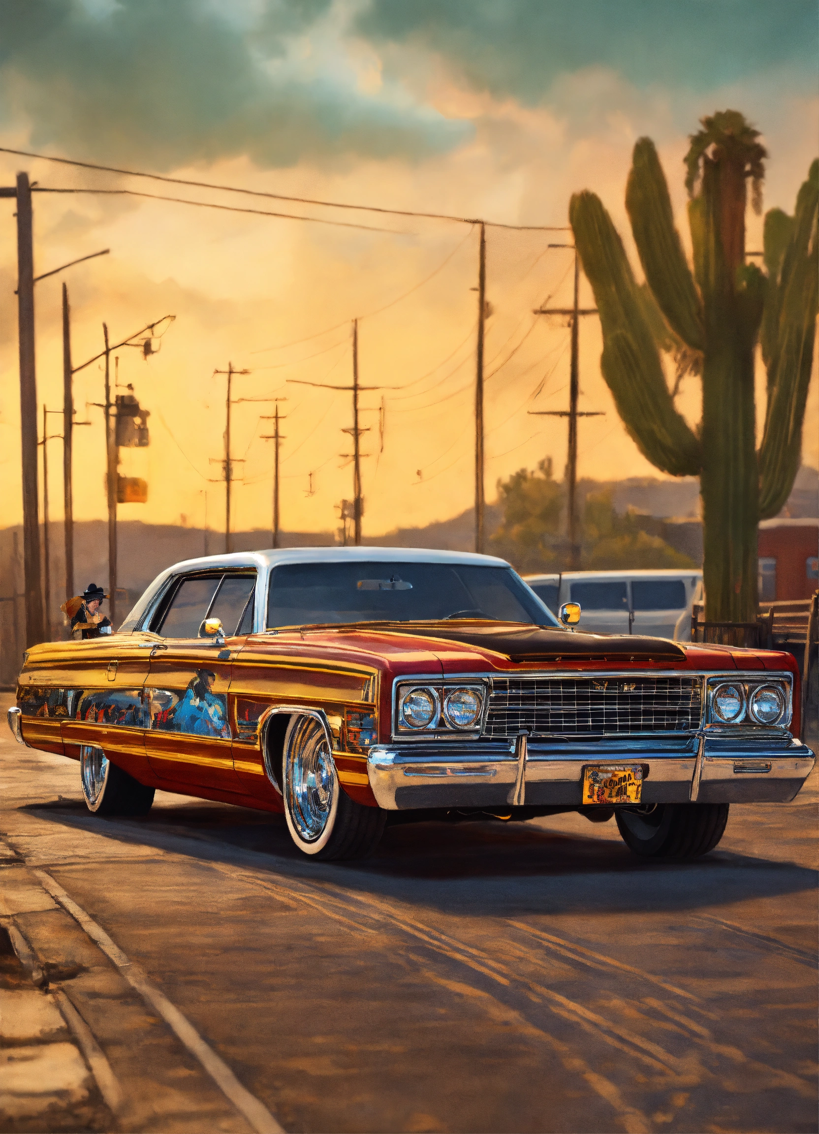 Lexica - Realistic lowrider with a cowboy paint job