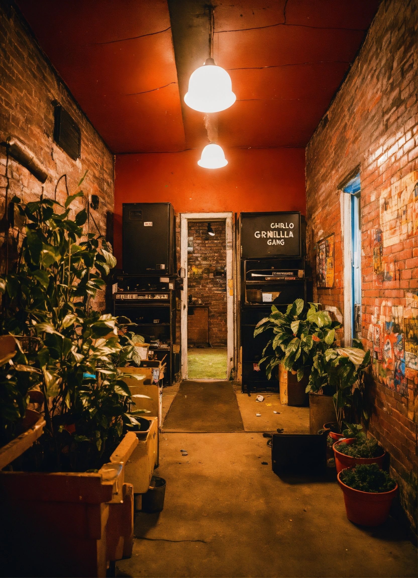 Lexica - Inside of a Trap house urban neighborhood with the words ...