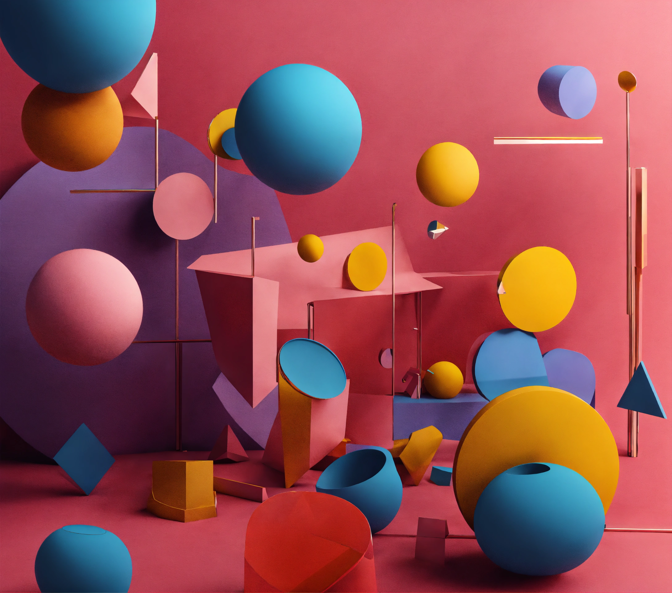 Lexica - 3D abstract shapes, magazine cover, PIVOT, geometric ...