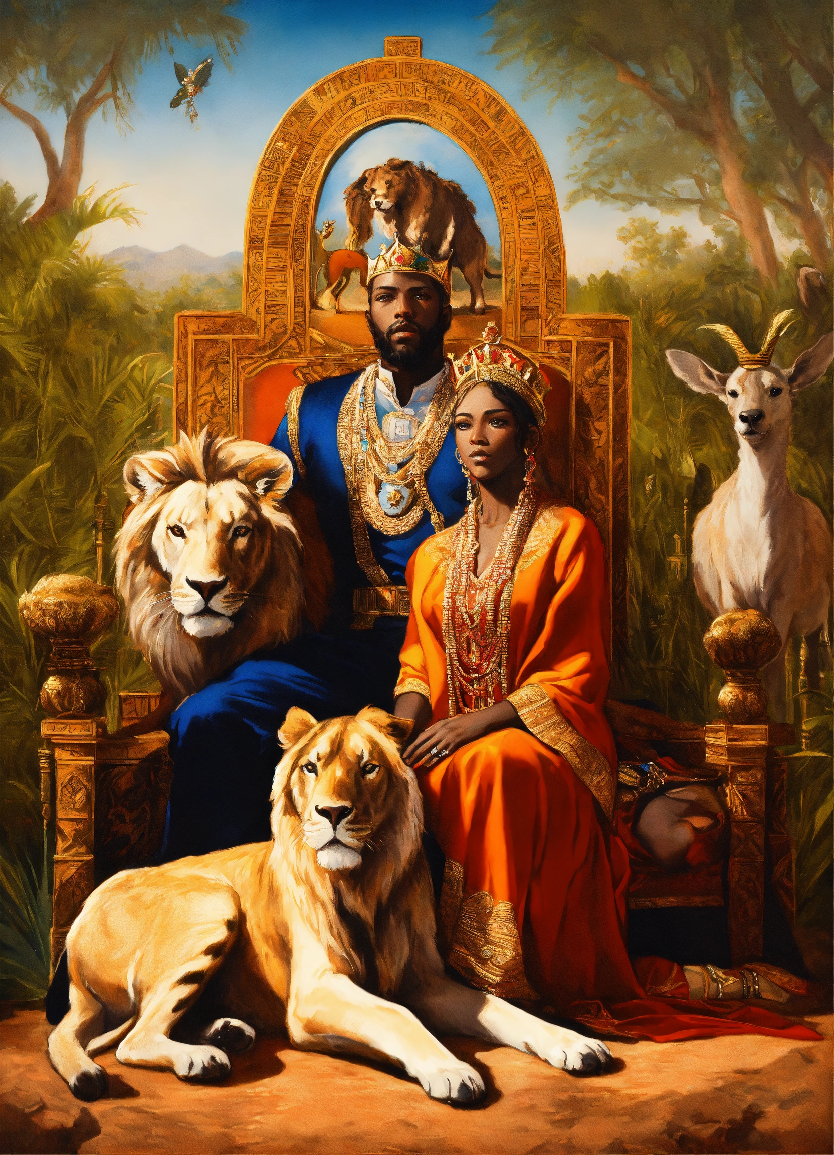 Lexica - A hyper-realistic depiction of the african king and queen on ...