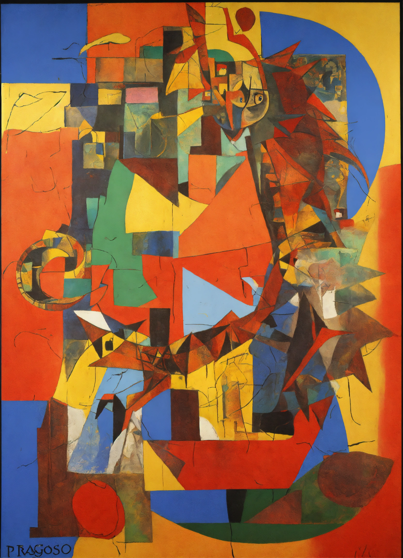 Lexica - Abstract Pablo Picasso collage Dragons