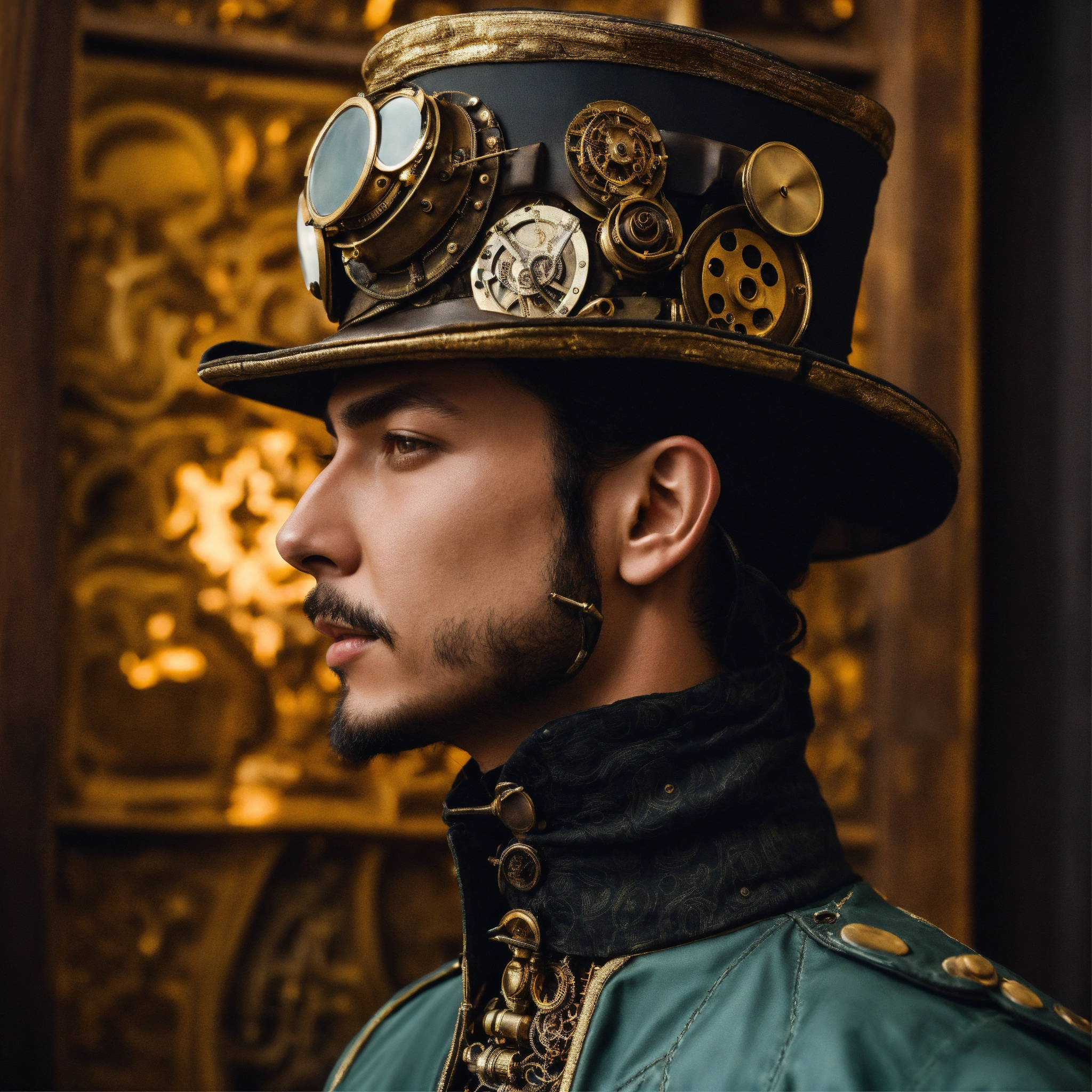 Lexica - Karma, Spiritual, steampunk, outfit, man, profile view, higher ...