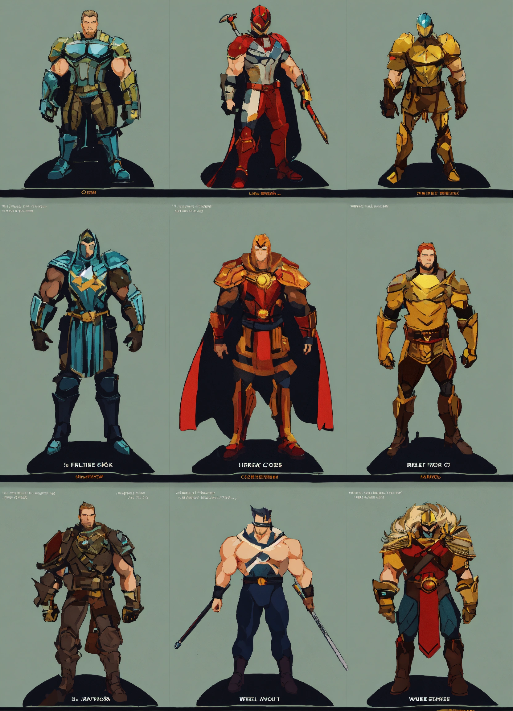 Lexica - Create 5 similar heroes but to go from weaekest to strongest ...