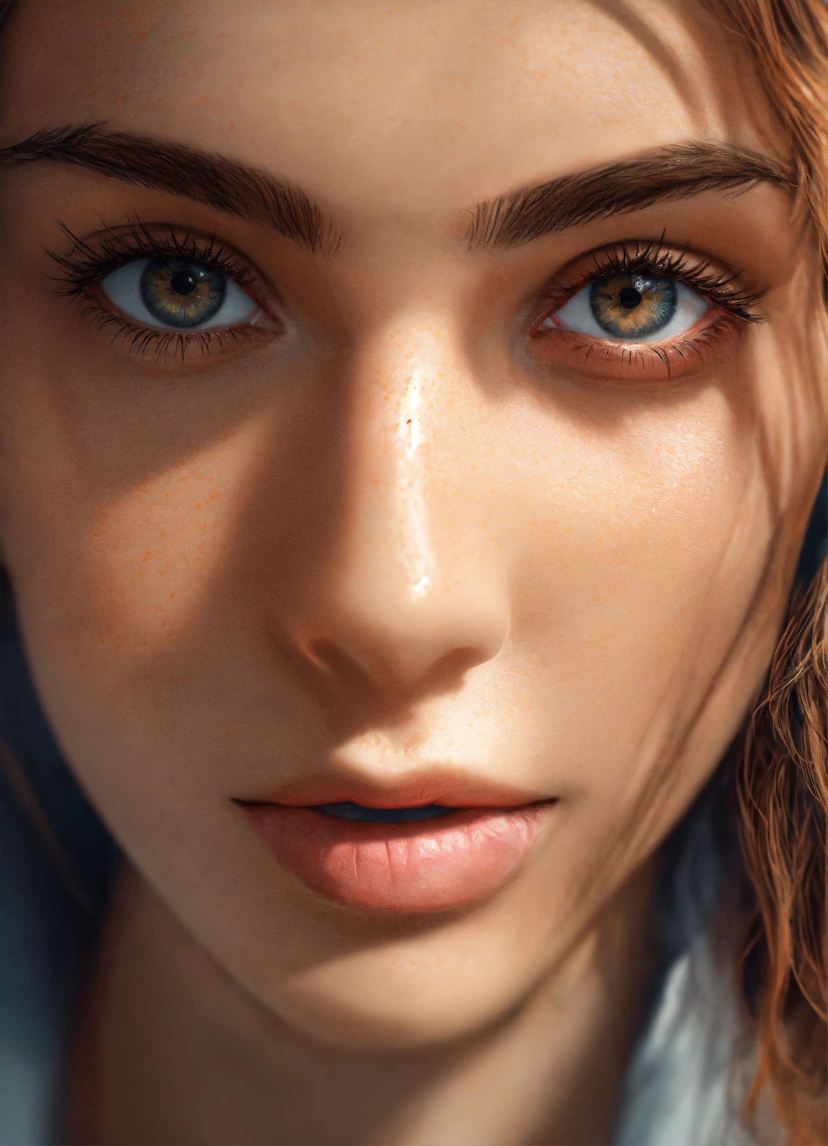 Lexica - Woman, hair on the eyes, hyper realism, poetic, romantic ...