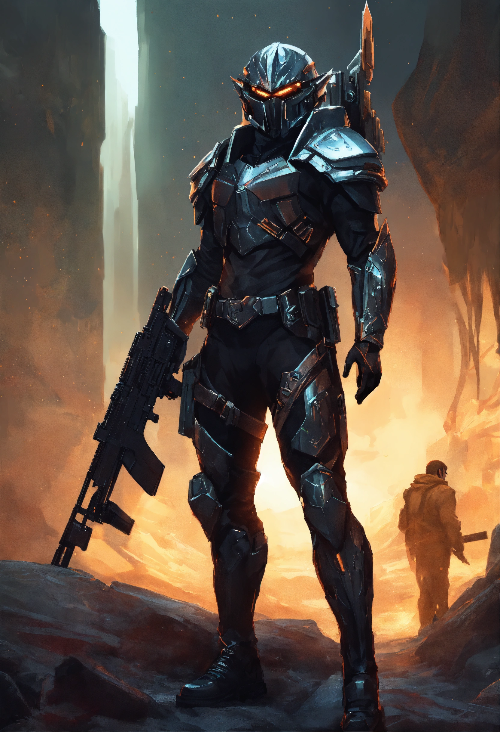 Lexica - Epic drawing of a full body of an elf sci fi soldier wearing ...