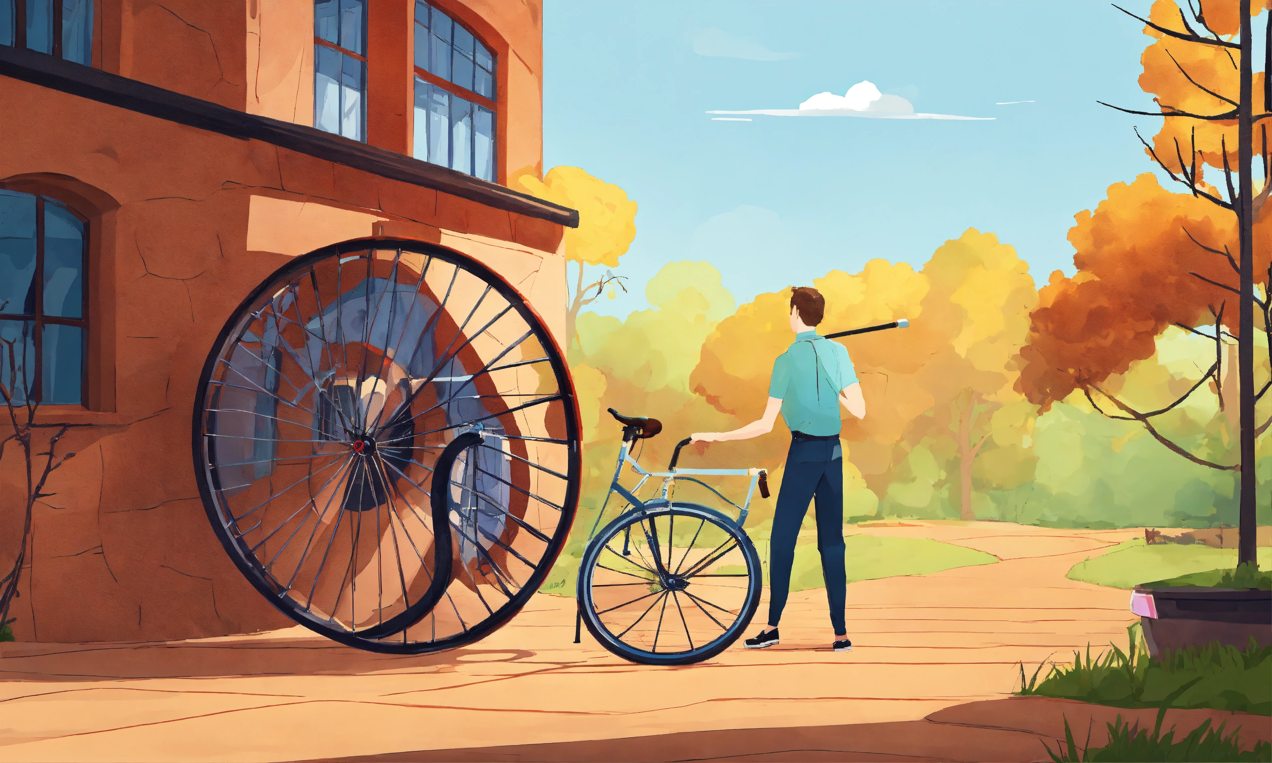 Lexica - Create an illustration featuring a wheel, The wheel should be ...