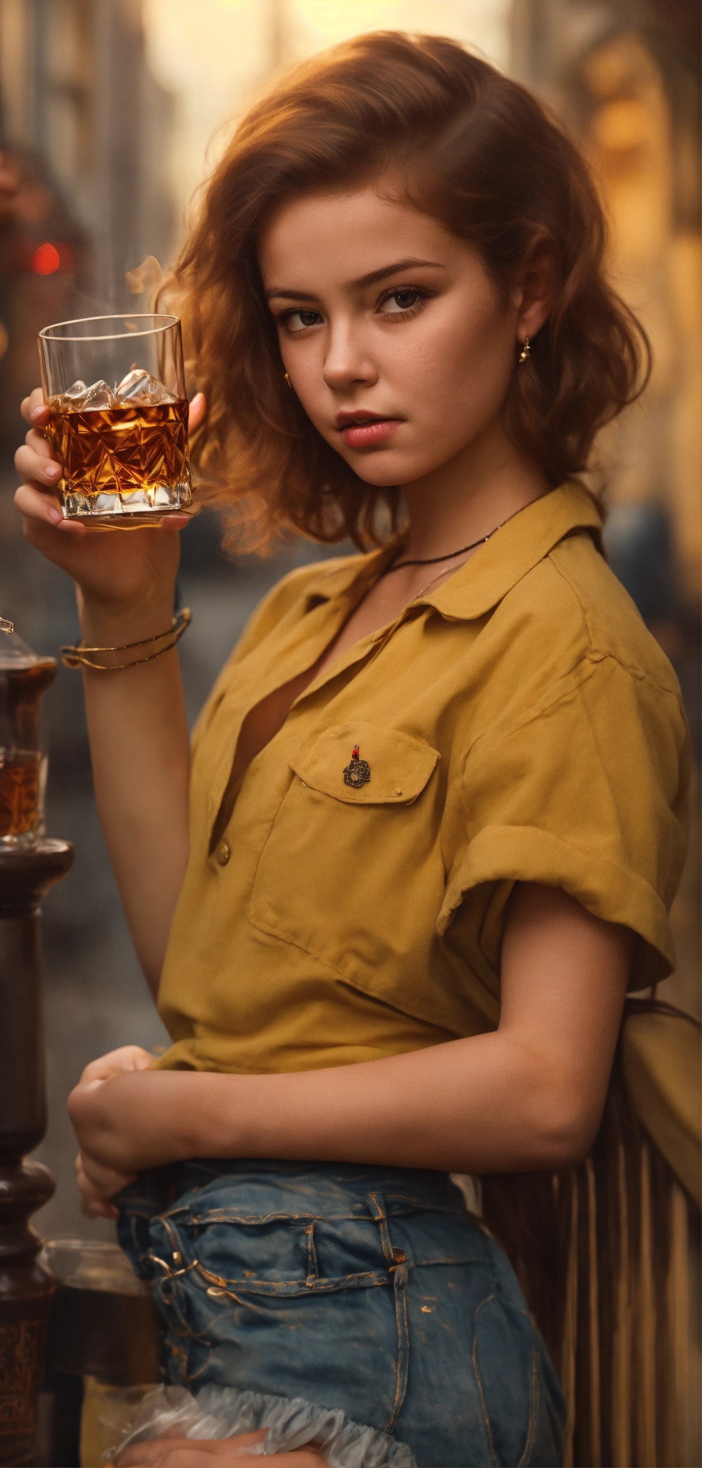 Lexica - A young girl with a cheeky look of disdain on her face. In one ...