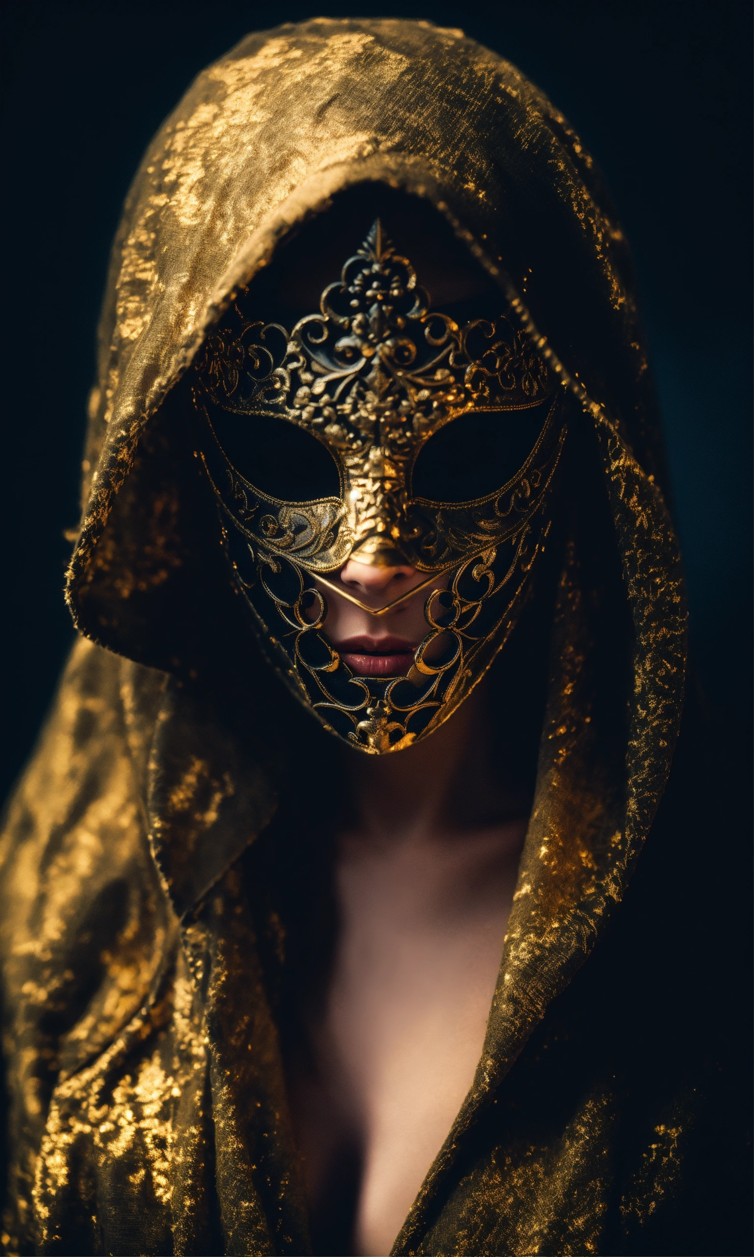 Lexica - Beautiful mysterious villainous women in hooded mask