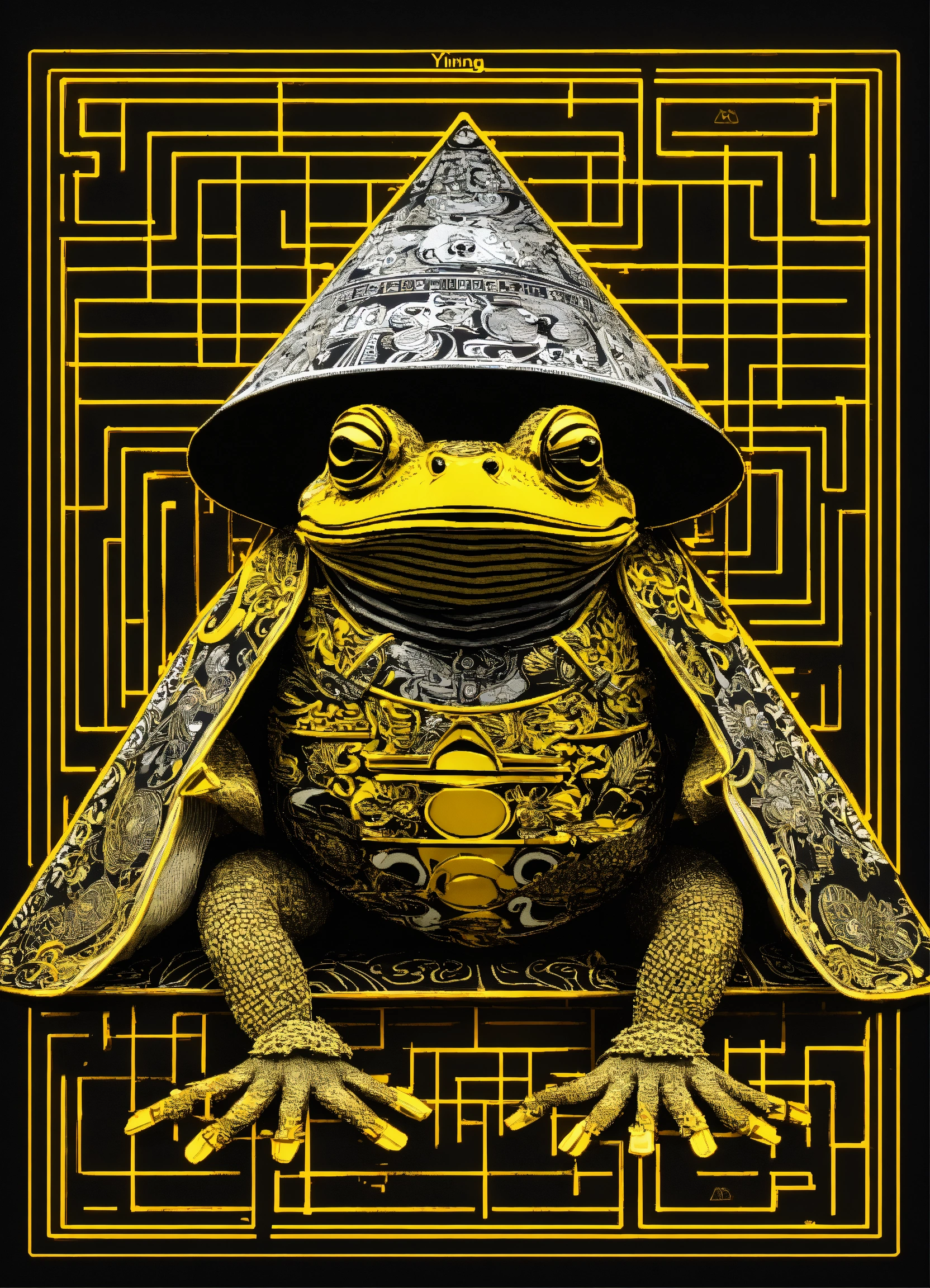 Lexica - A toad made out of a 3d black and white neon black light ...