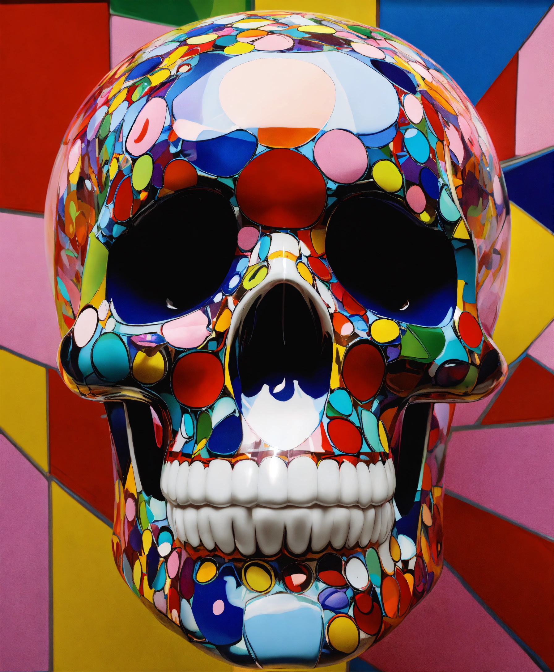 Lexica - Mexican Skull glass Pop Art Cubist Murakami Jeff Koons