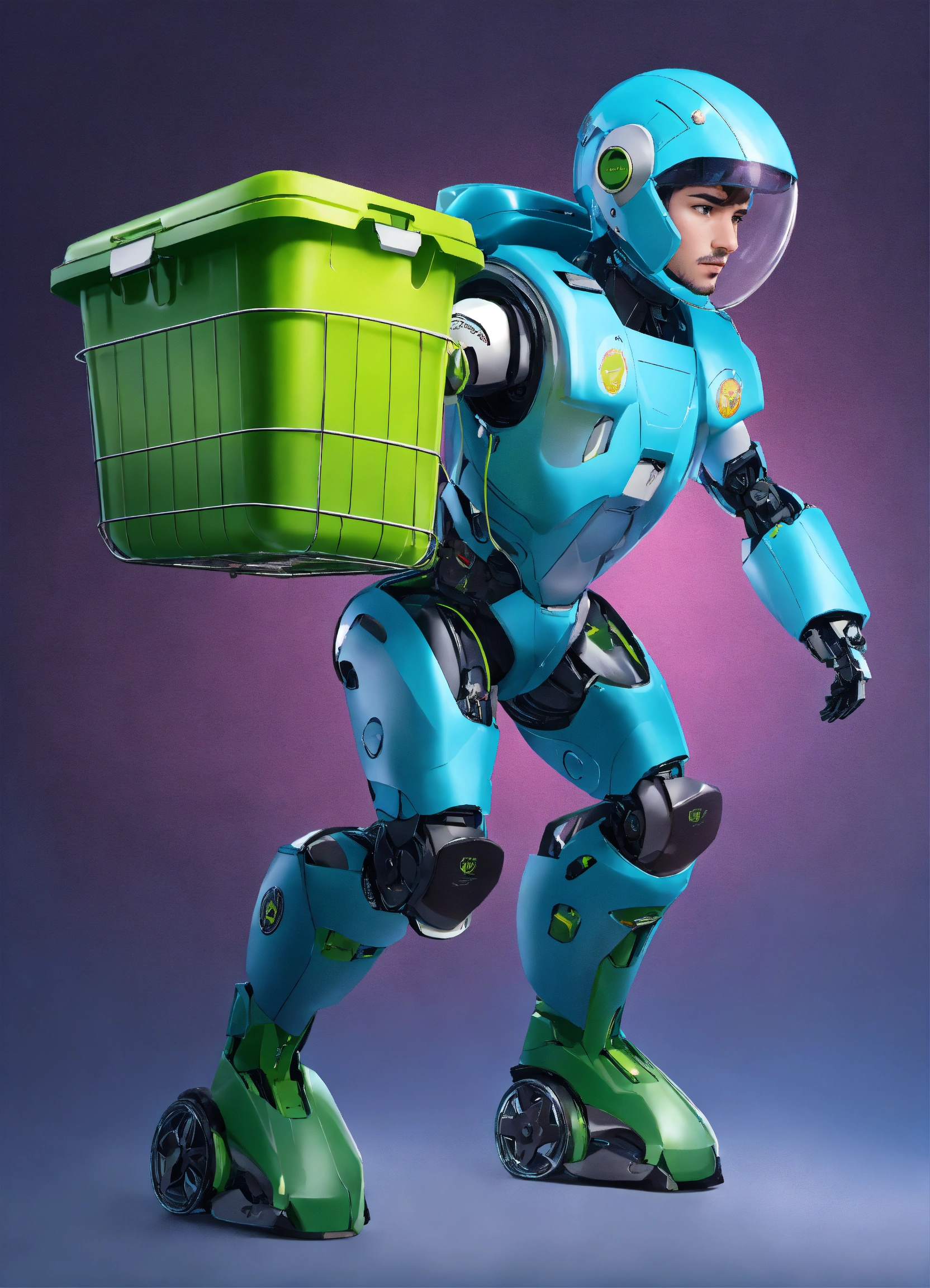 Lexica - A passionate male robot riding on the run to deliver grocery ...