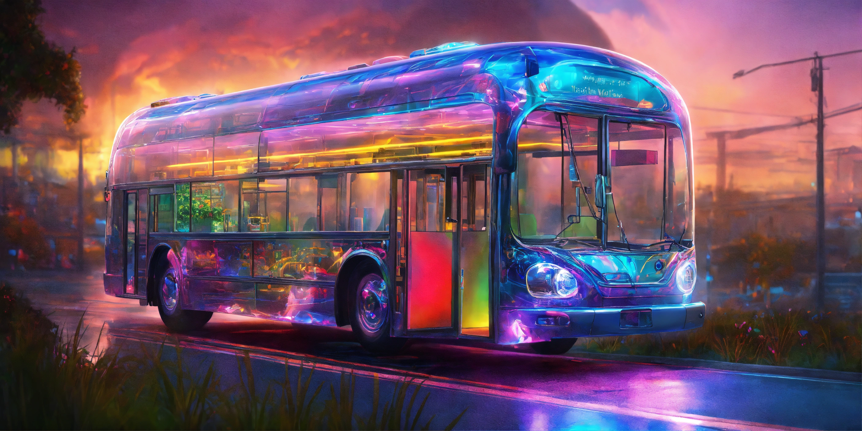 Lexica - Fully transparent glass bus, resin, award winning, concept ...